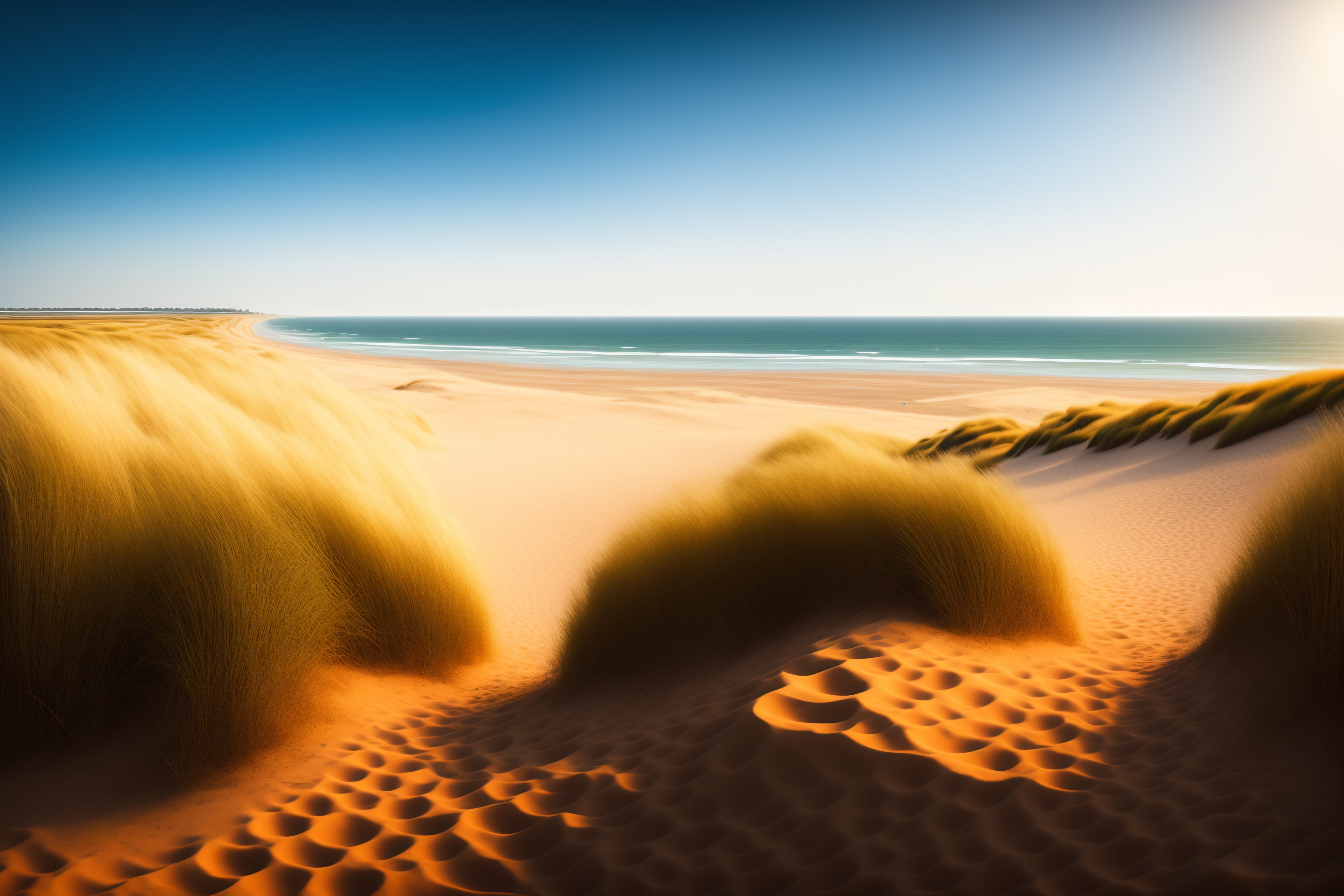 Lexica - Dutch beach landscape with dunes and endless skies
