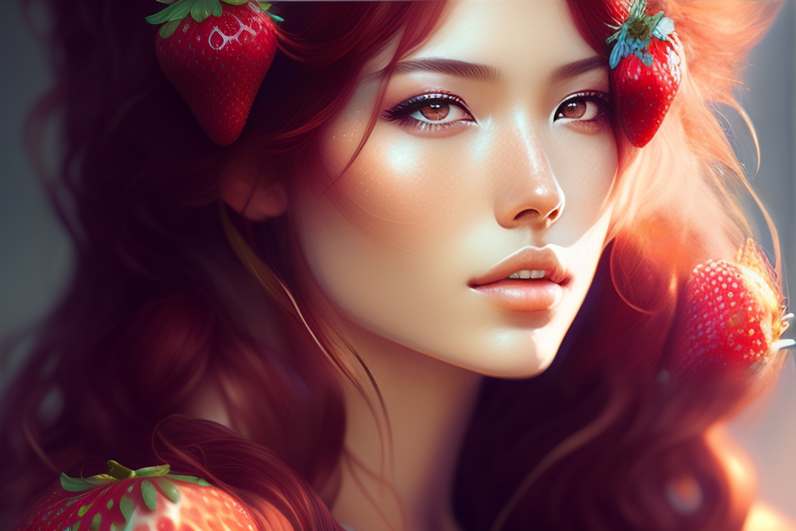 Lexica - Strawberry, aesthetic, award winning, ,artgerm, mucha ...