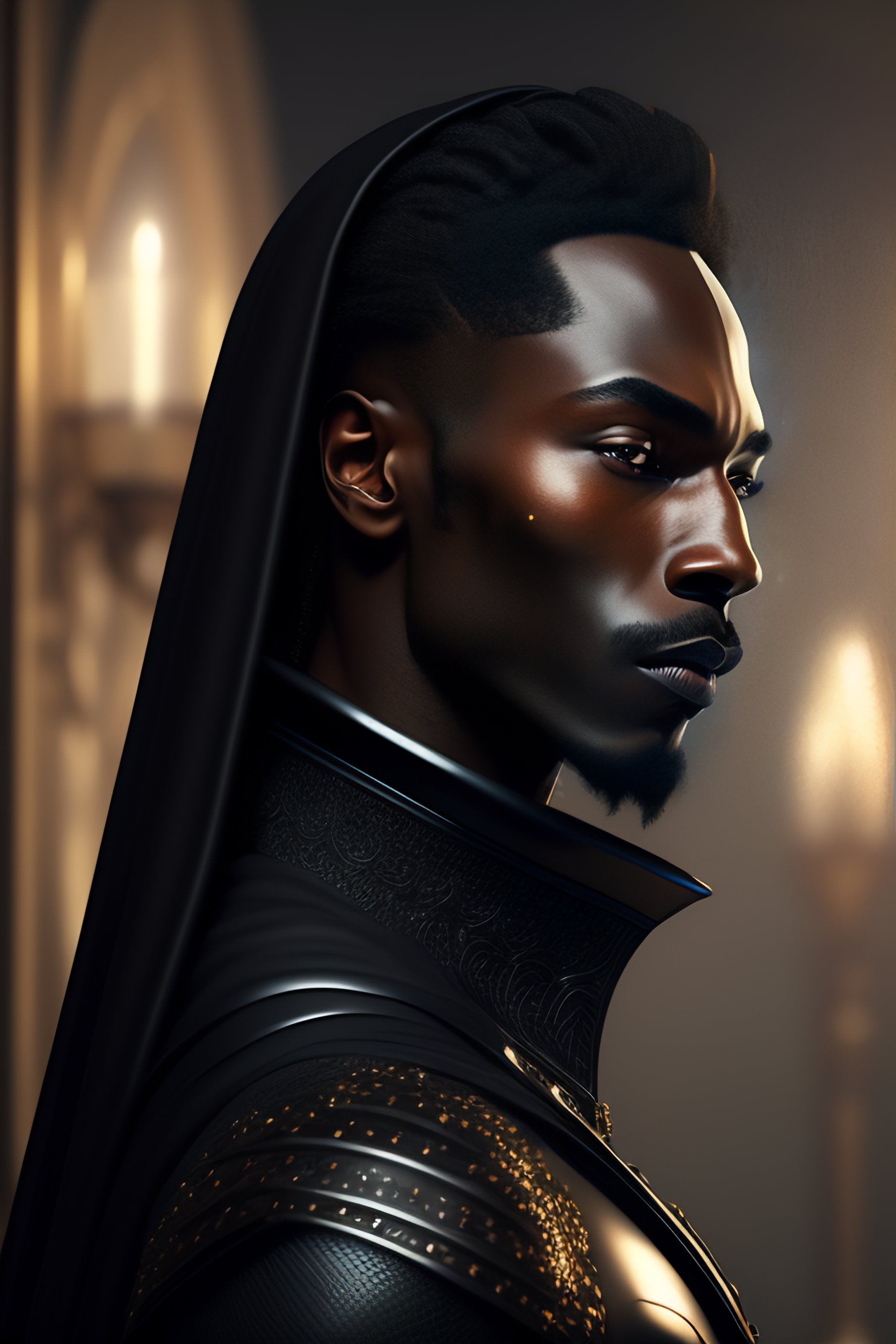 Lexica - Dark Armored,Black skin,dracula,realistic, 4k, full body,long air