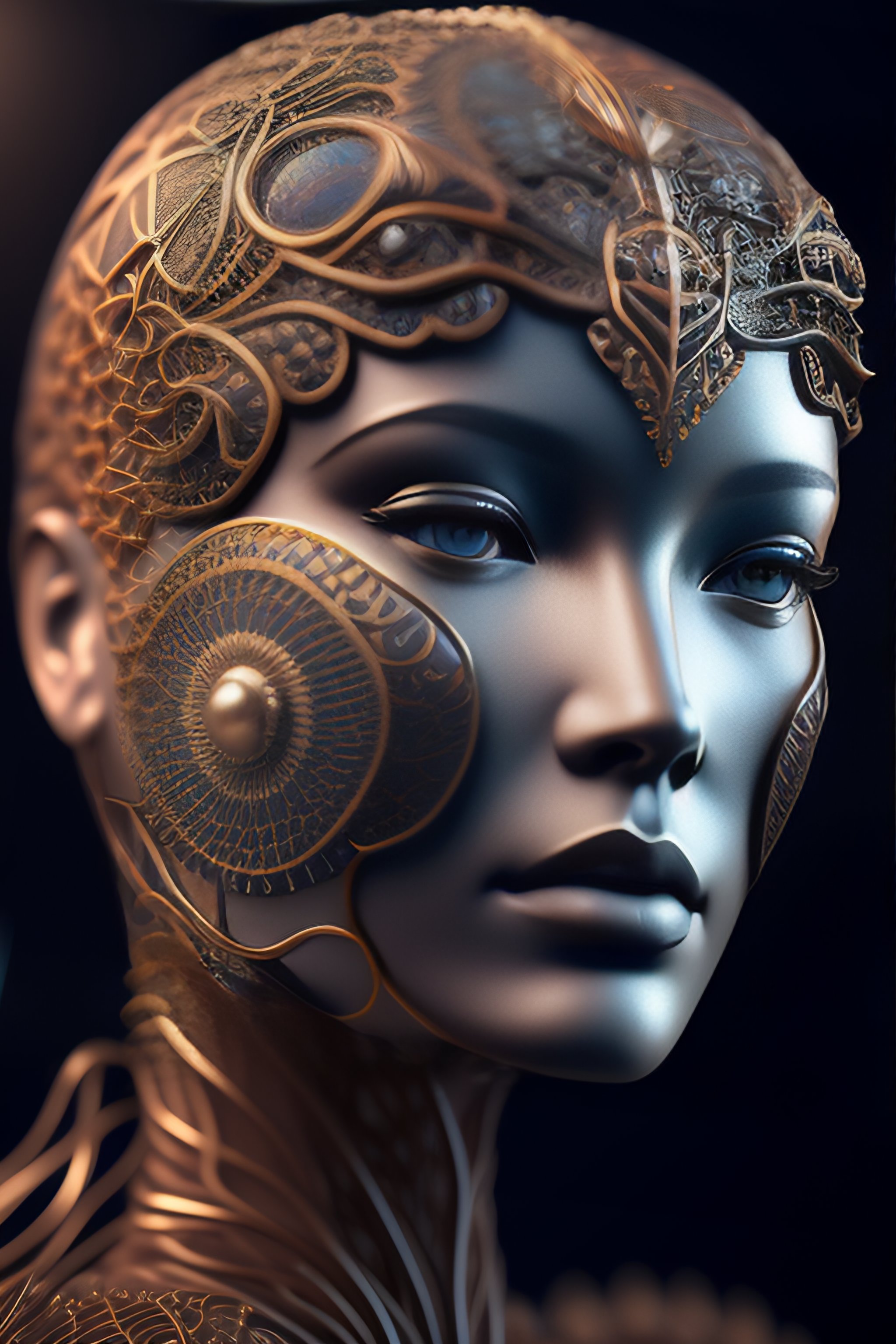 Lexica - Face coming out of a wall complex 3d render ultra detailed of ...