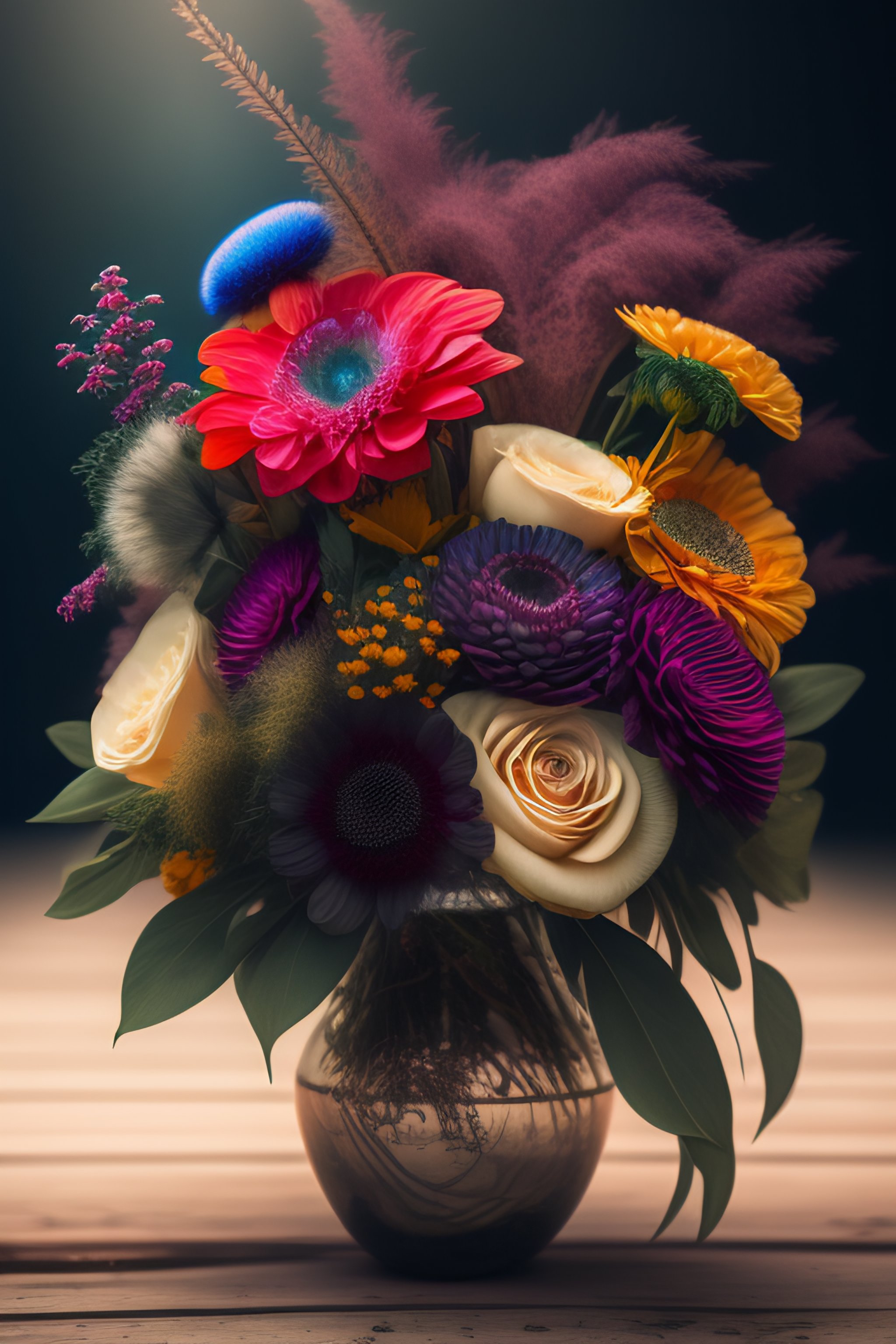 Lexica - An image ultrarrealistic of a bouquet of dead flowers, mixed ...