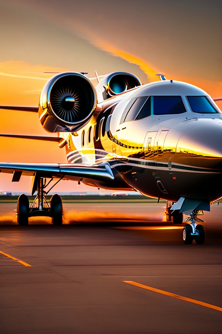 Lexica - ((("Private jet" ))) parked on a luxurious private airfield ...