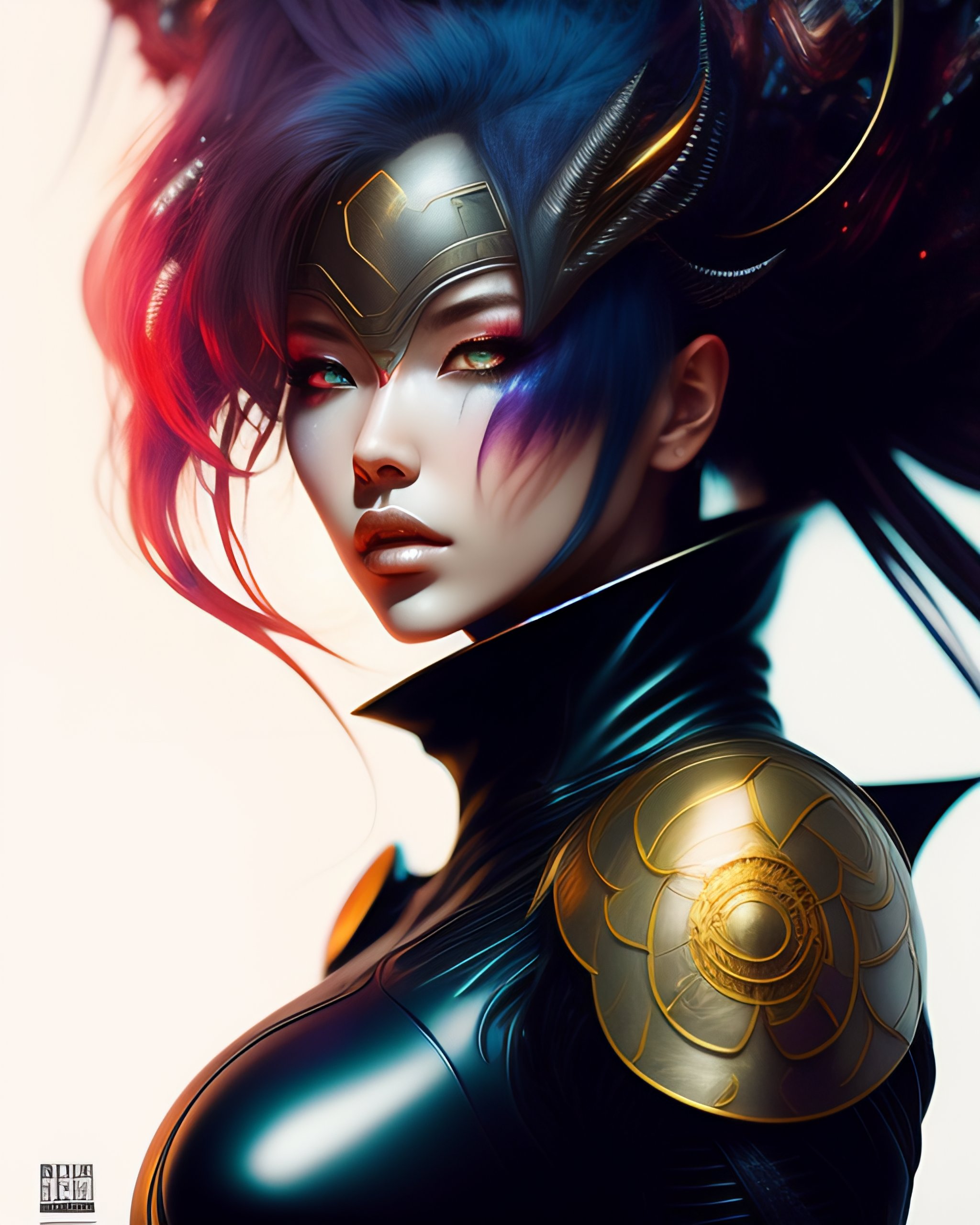 Lexica - Detailed eerie alien anime superhero portrait, pop art, flat ...