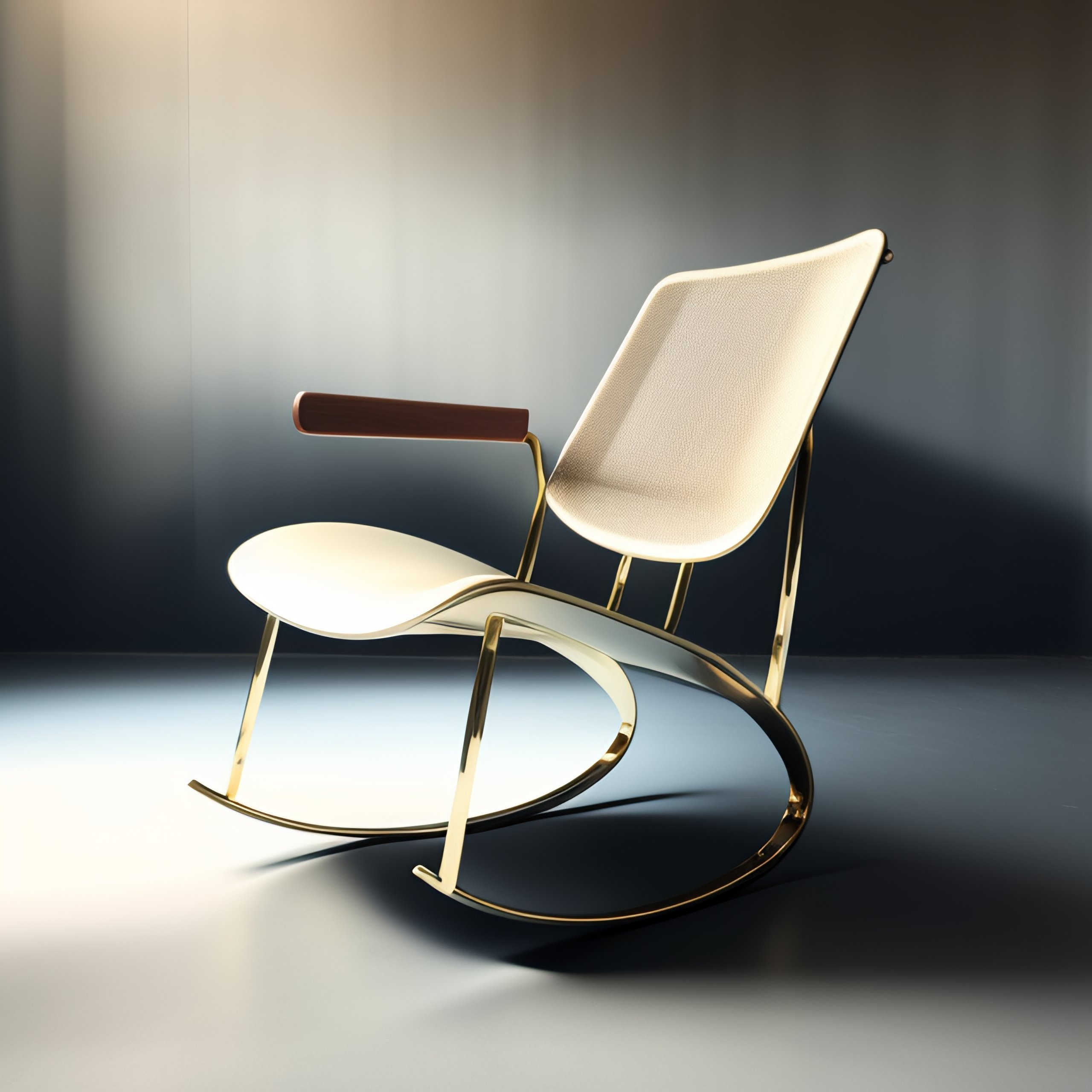 Lexica - Modernist metallic rocking chair, danish design, studio ...