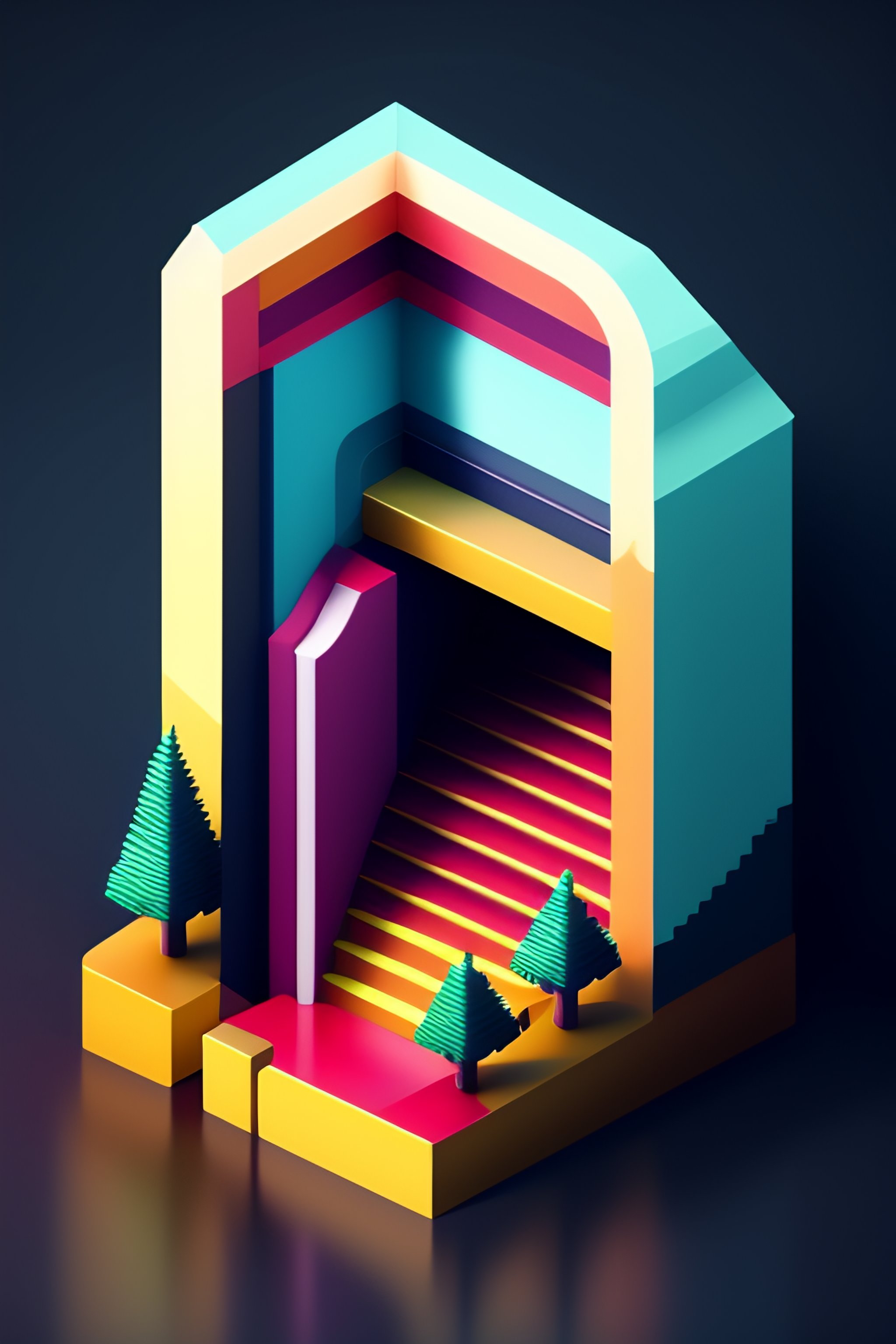 Lexica - Isometric clean pixel art image of outside of cute design studio
