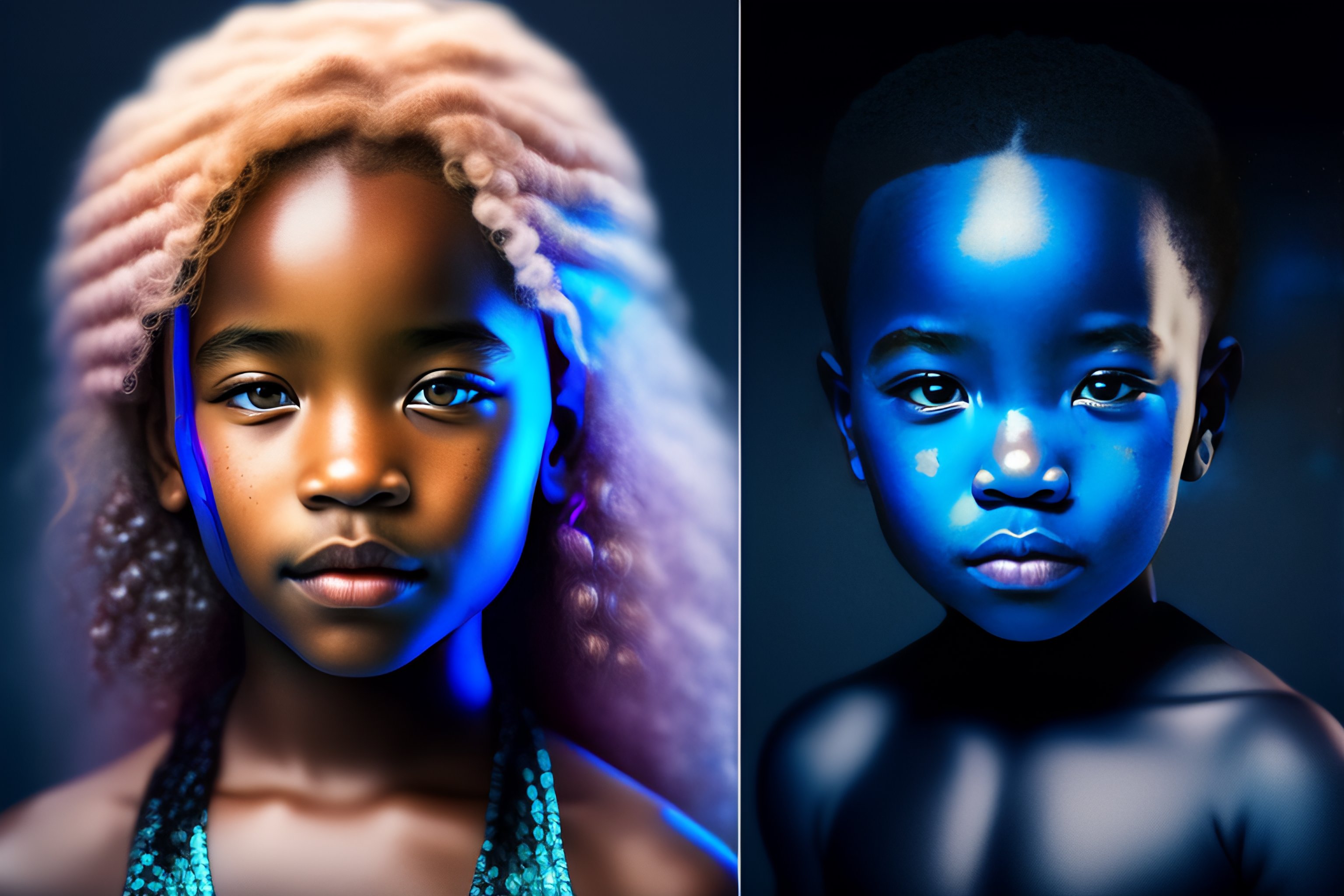 Lexica - Future human with mixed genetics and blue skin