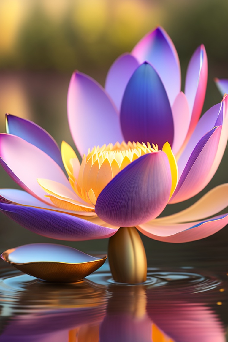 Lexica - A lotus flower ,semi realistic,3d rendaring,8k