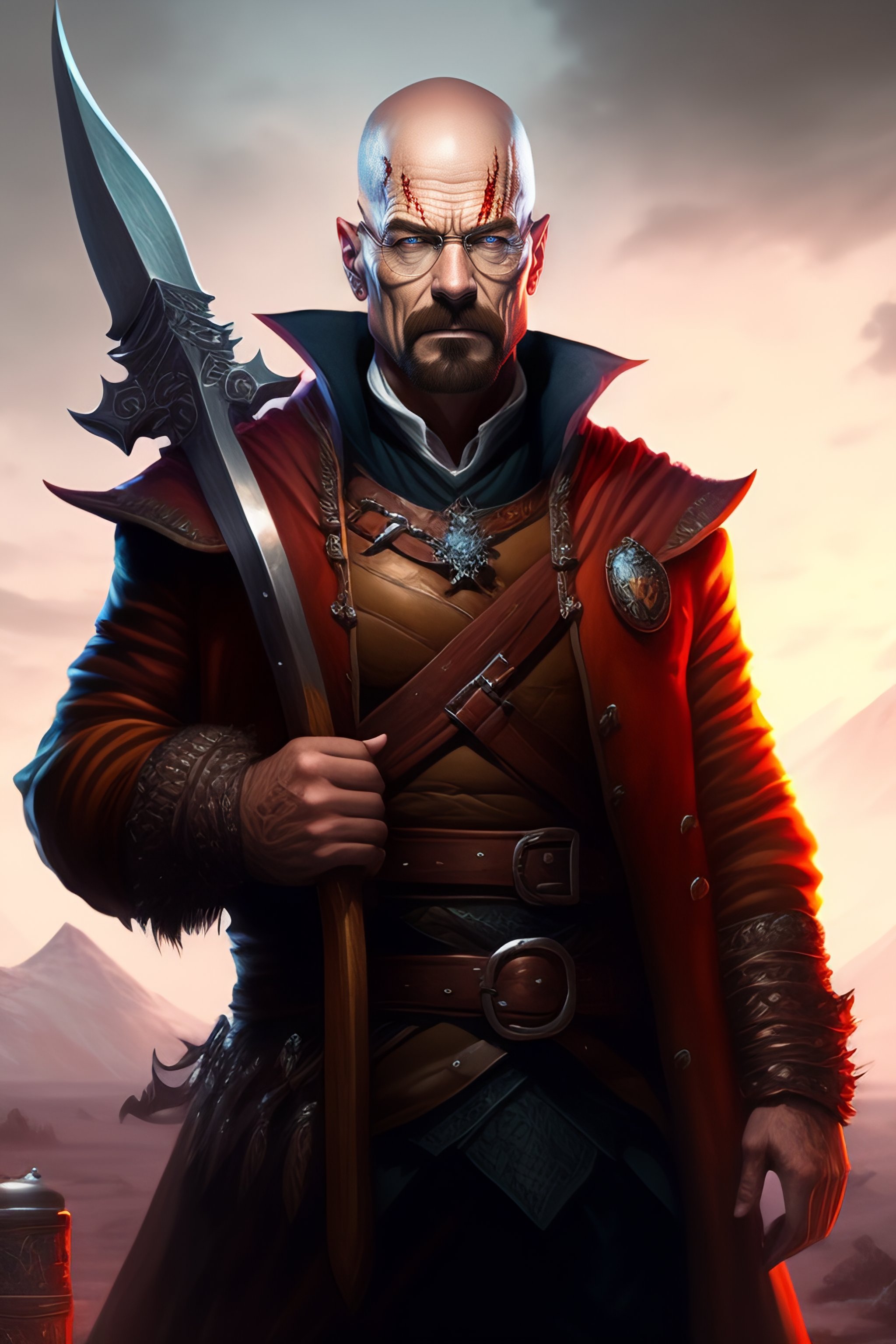 Lexica - Walter white, bloody, intimidating d & d character holding ...