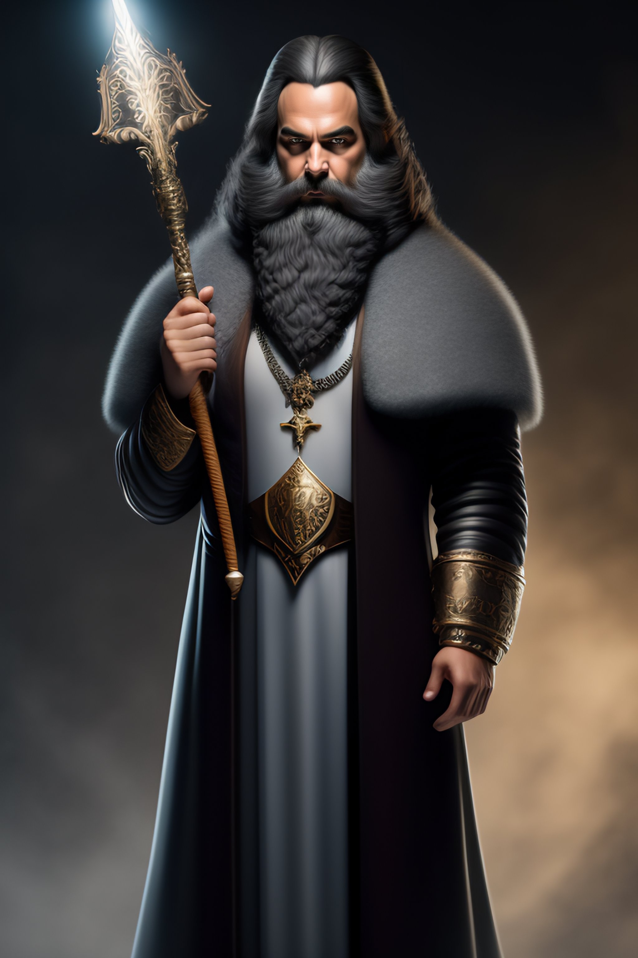 Lexica - A gray-colored dark lord with long beard and very small hands ...