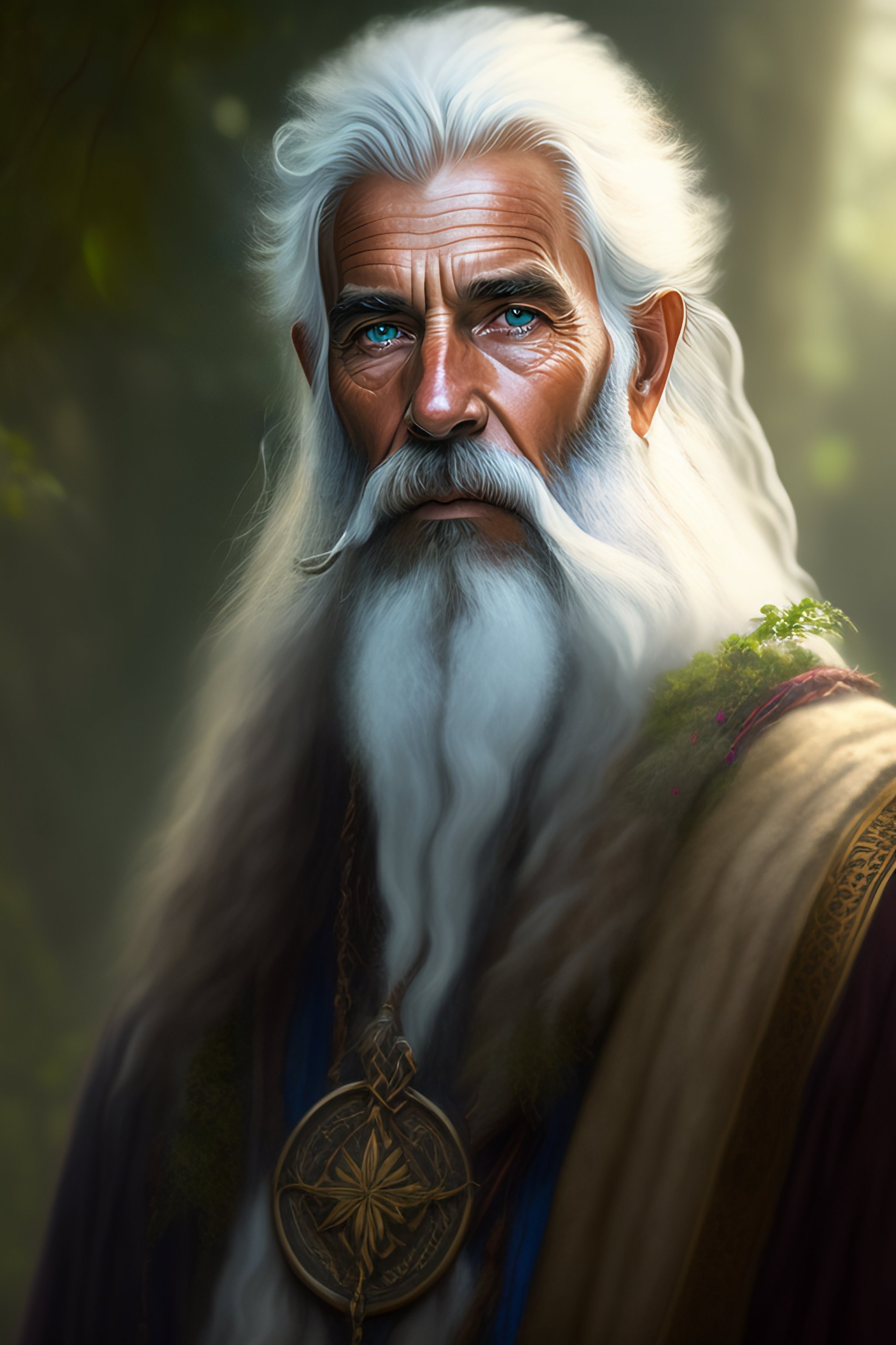 Lexica - Portrait of scruffy skinny ancient male druid in rags with ...