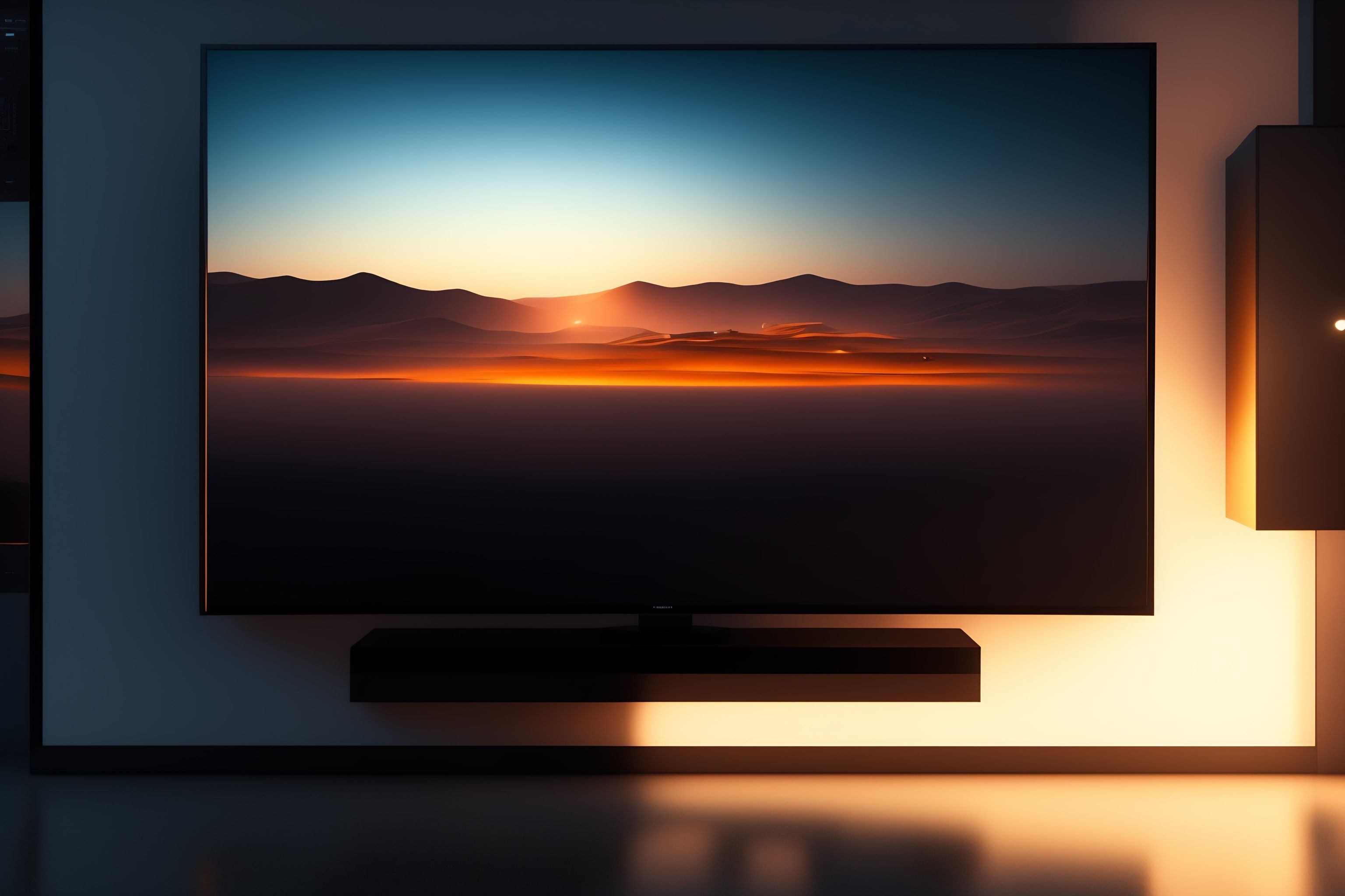 Lexica - Interview scenery, tv show, tv black screen, neutral colors ...