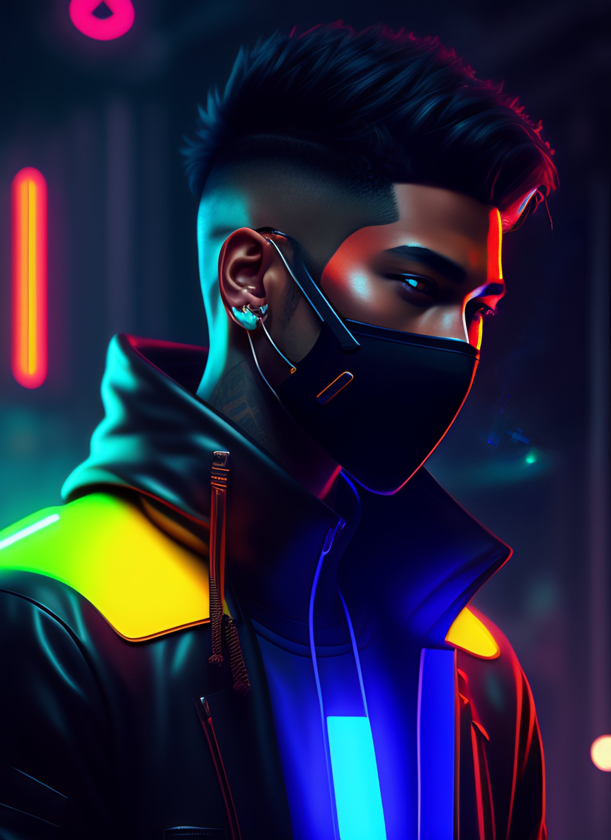 Lexica - Character design, modern days, beautiful young man, neon ...