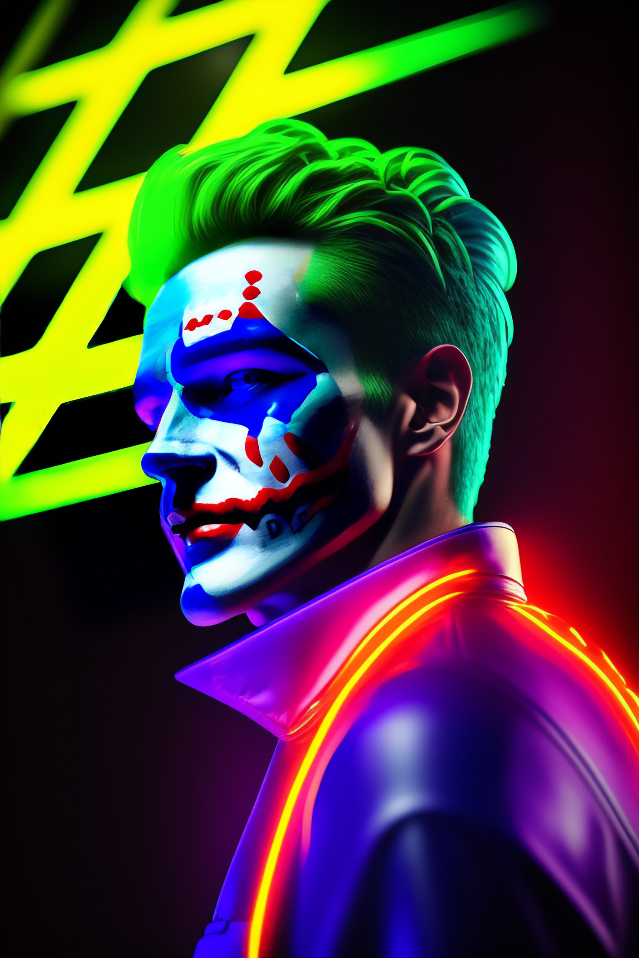 Lexica - Joker colorful 3d hyperrealistic::5 carbon fiber::5 cyberpunk ...
