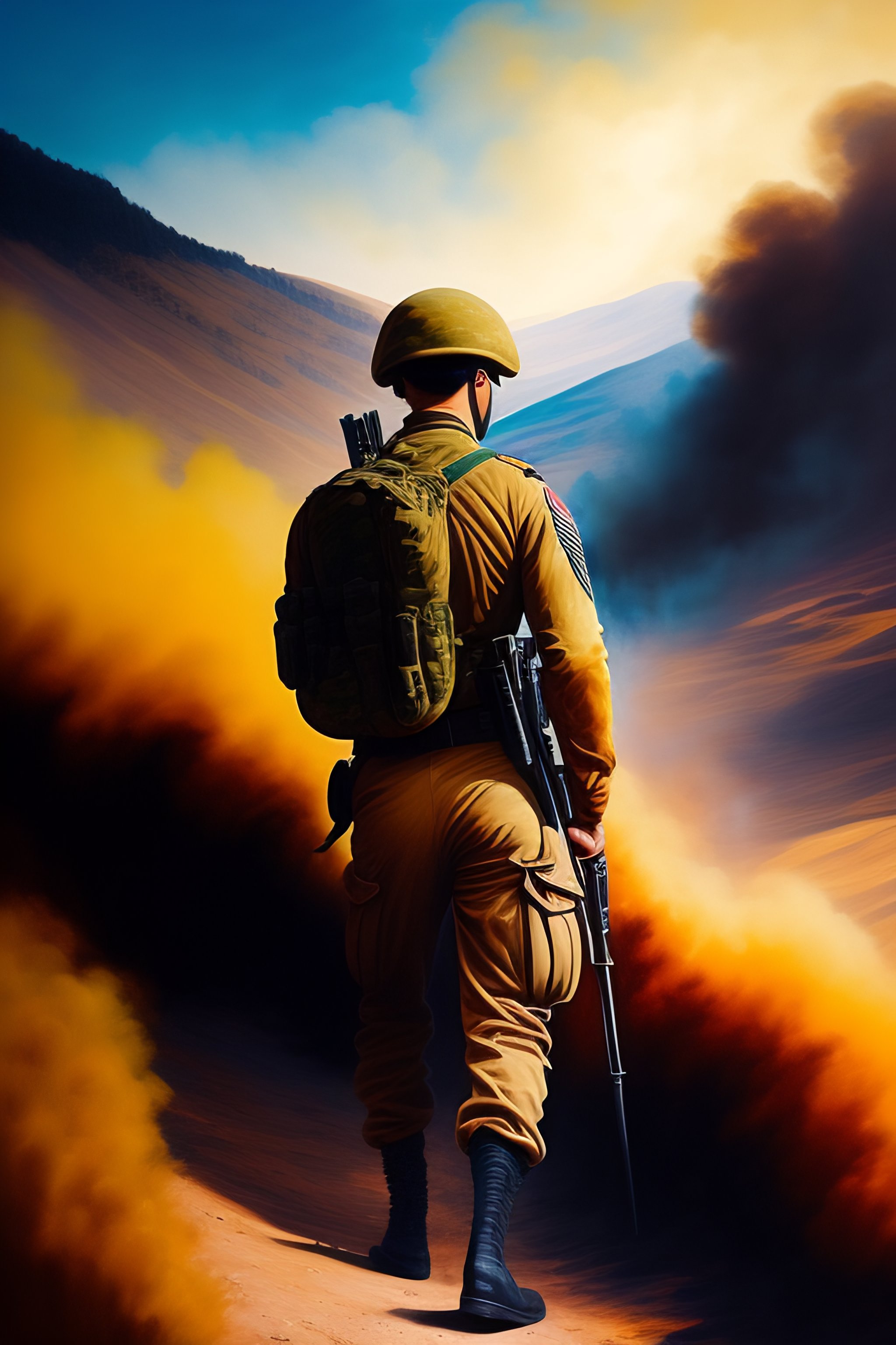 Lexica - The young soldier's face is a twisted mask of agony and horror ...