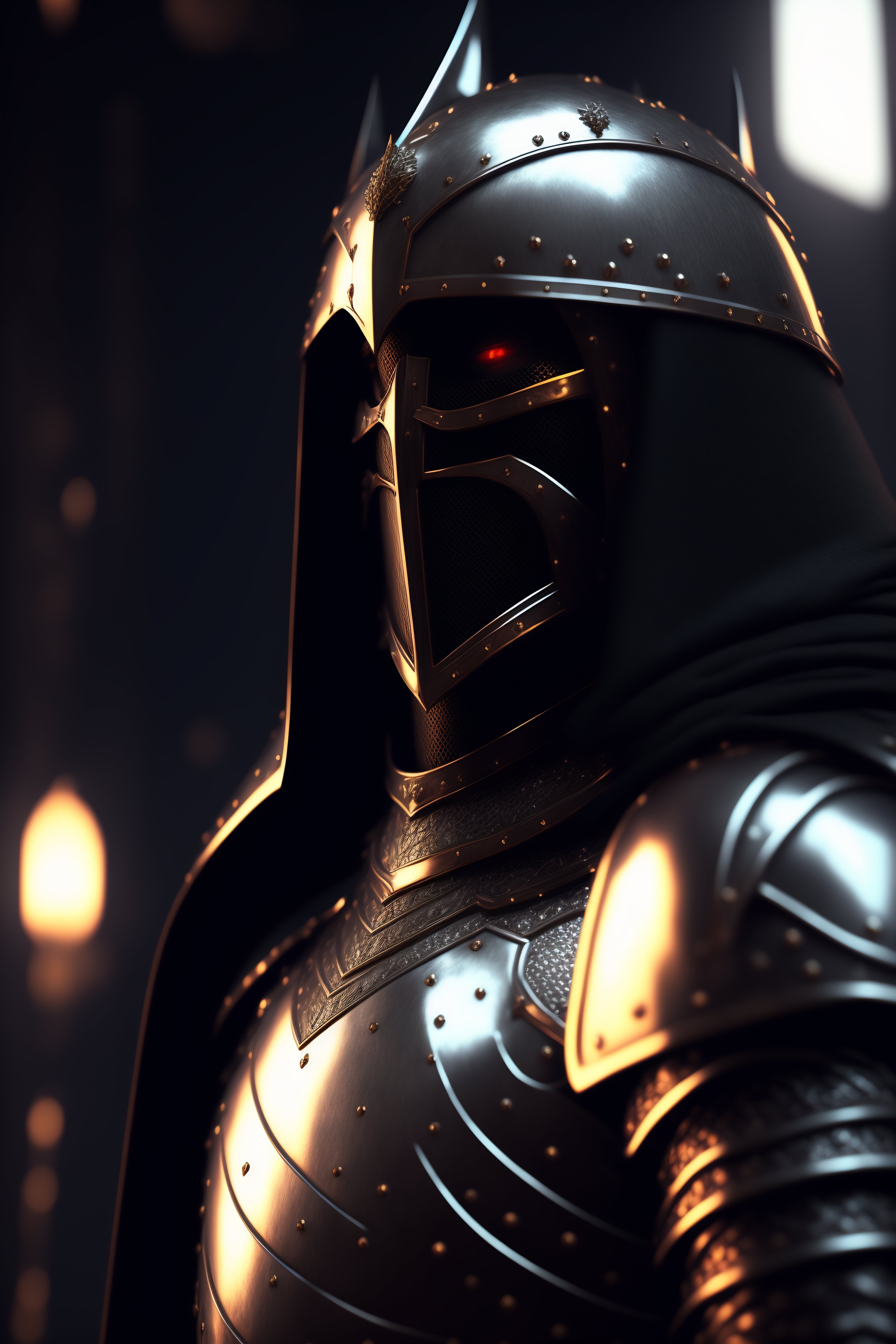 Lexica - A medieval Knight in black crystal armor, Unreal Engine, , 4K ...