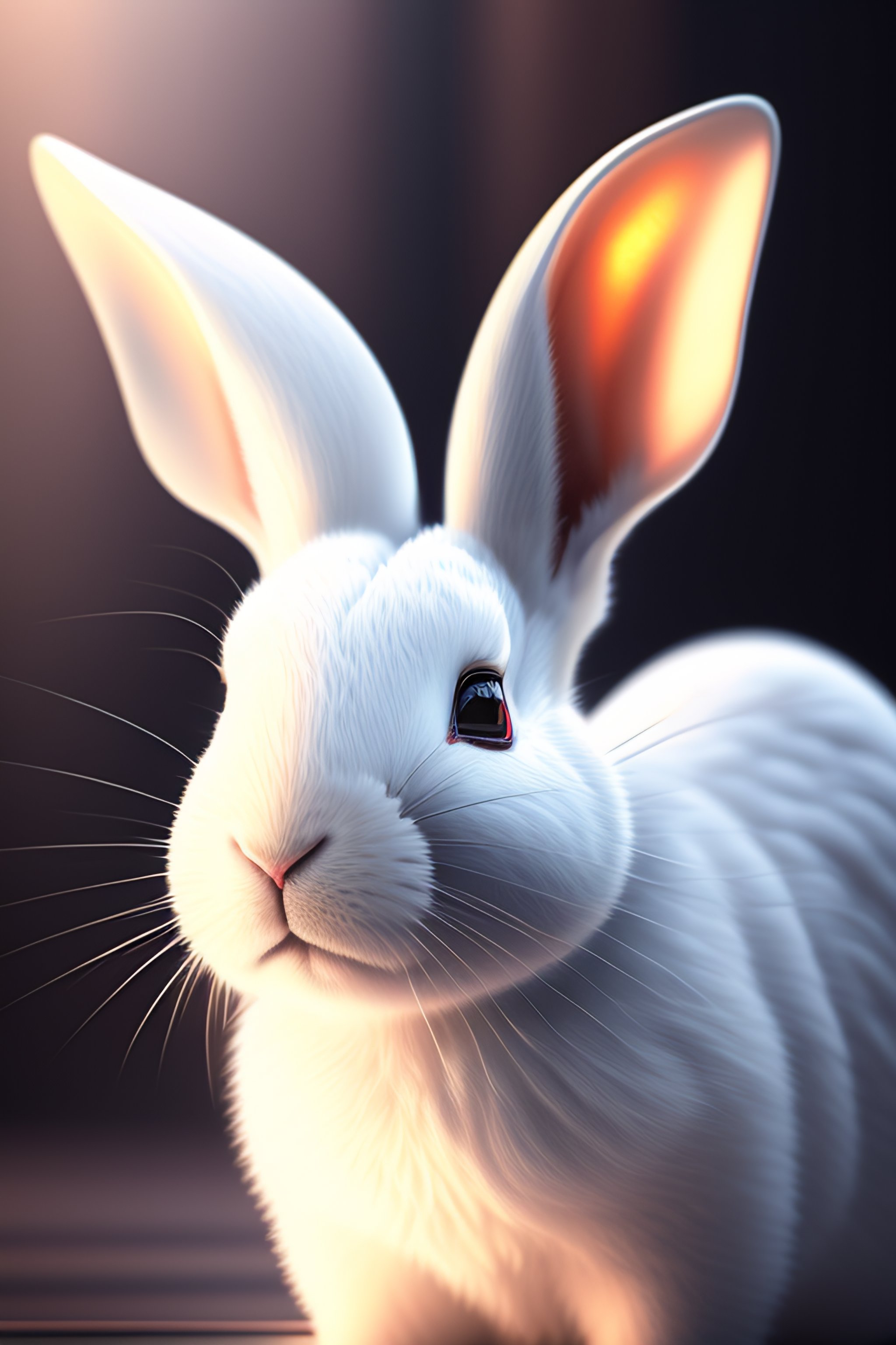 Lexica - A white rabbit with intricate silver ornament engravings on ...