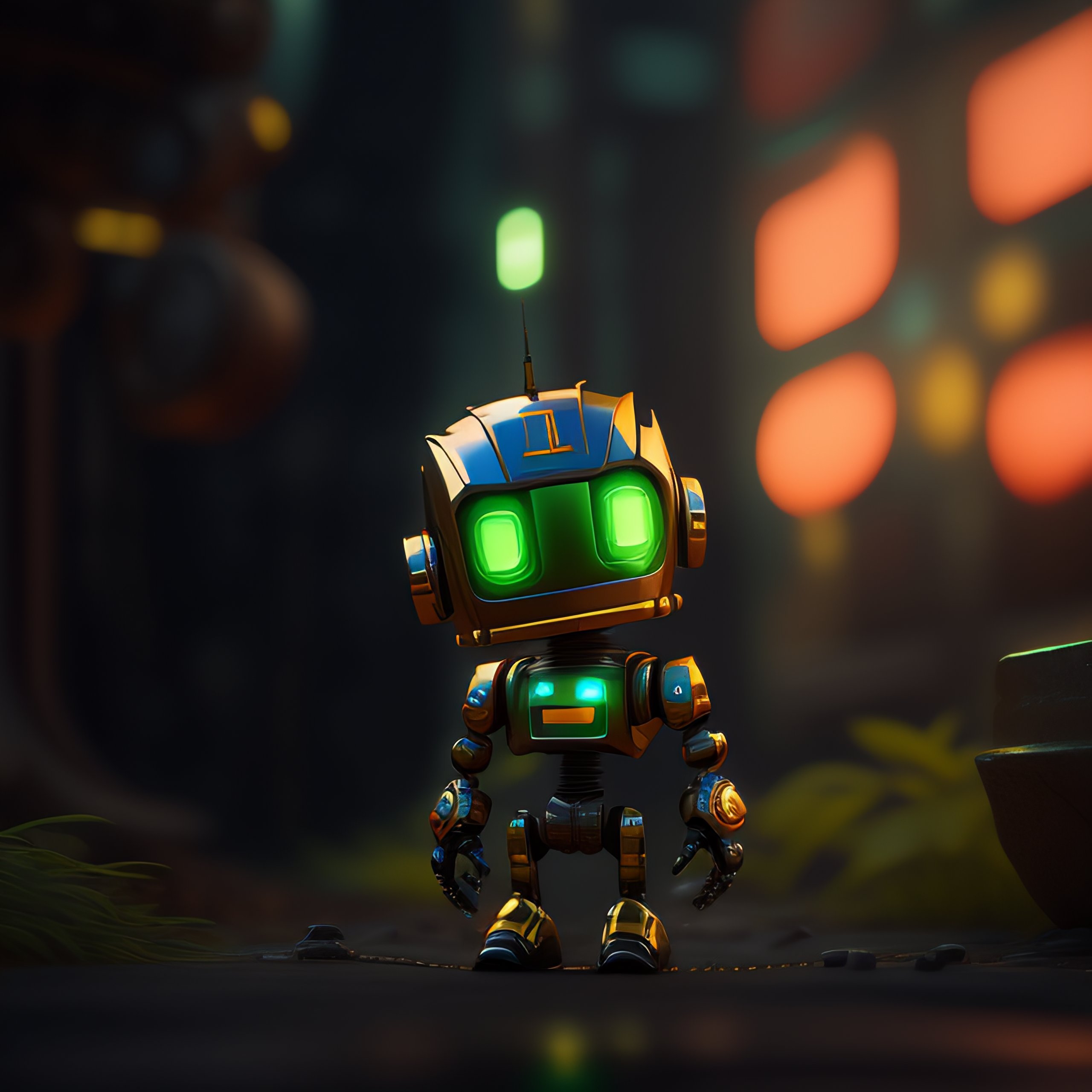 Lexica - Robot clank from ratchet and clank in the style of cyberpunk ...