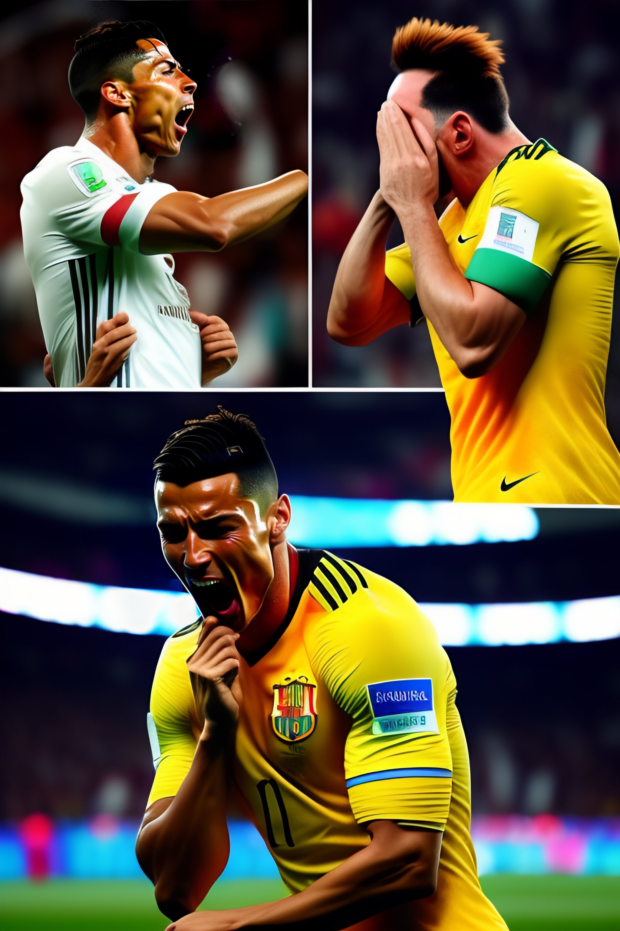 Lexica - Cristiano ronaldo crying watching lionel messi lifting the ...