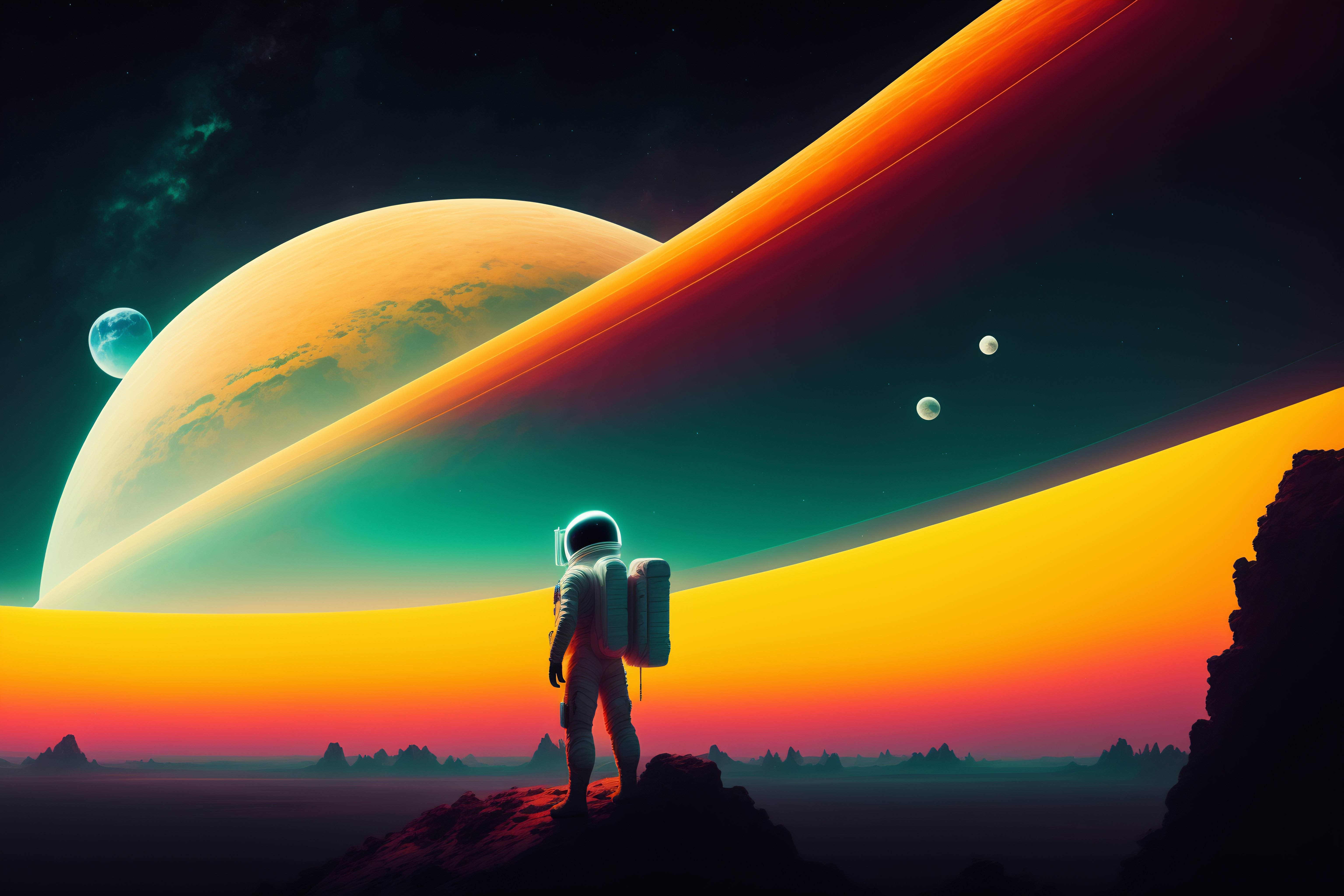 Lexica - Portrait a Lost astronaut in Jupiter, epic scene,displaying in ...