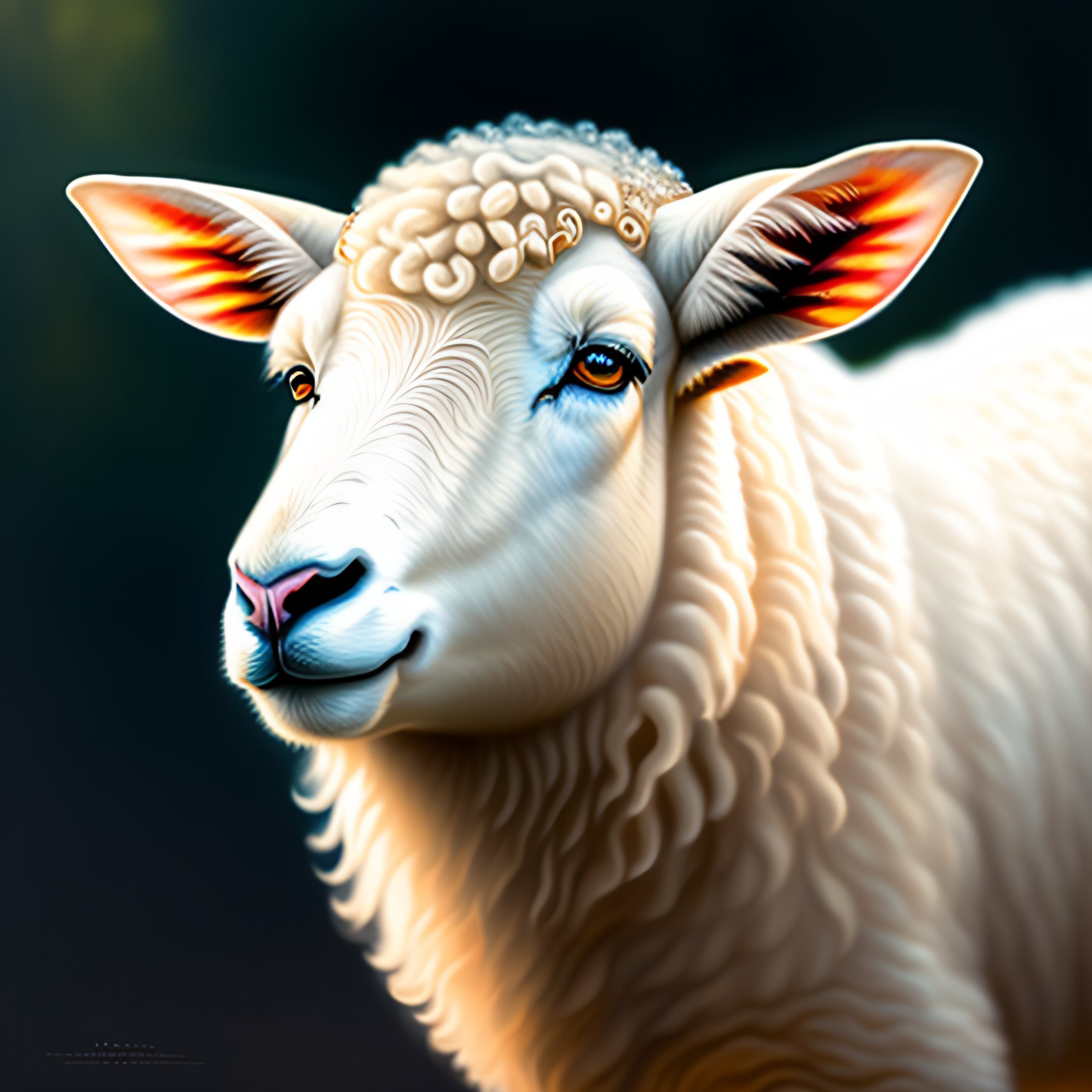 Lexica - A 3/4 view of a white sheep, striped like a Werther's Humbug ...