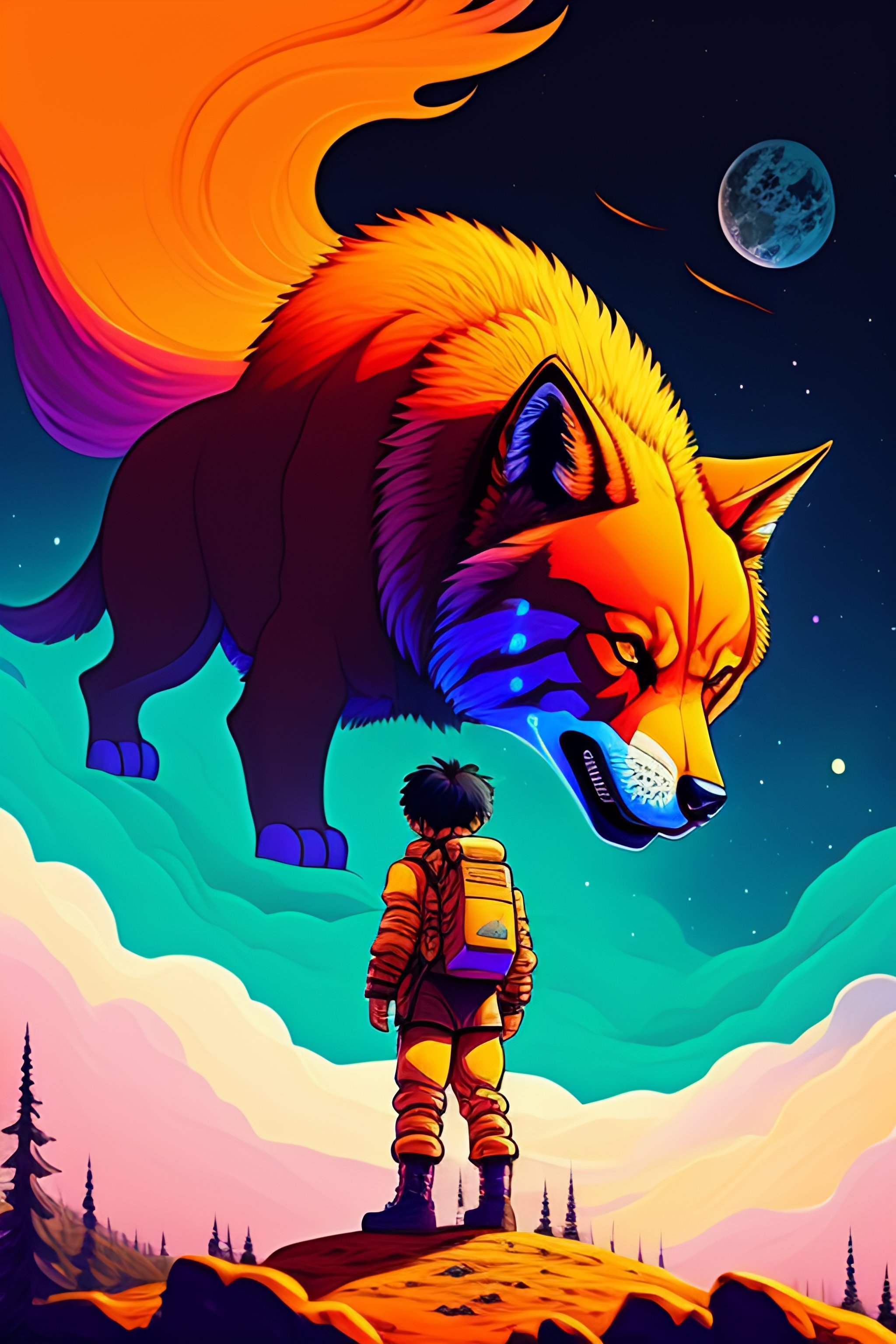 Lexica - Photo of fusion of a huge savage wolf monster with an alien in ...