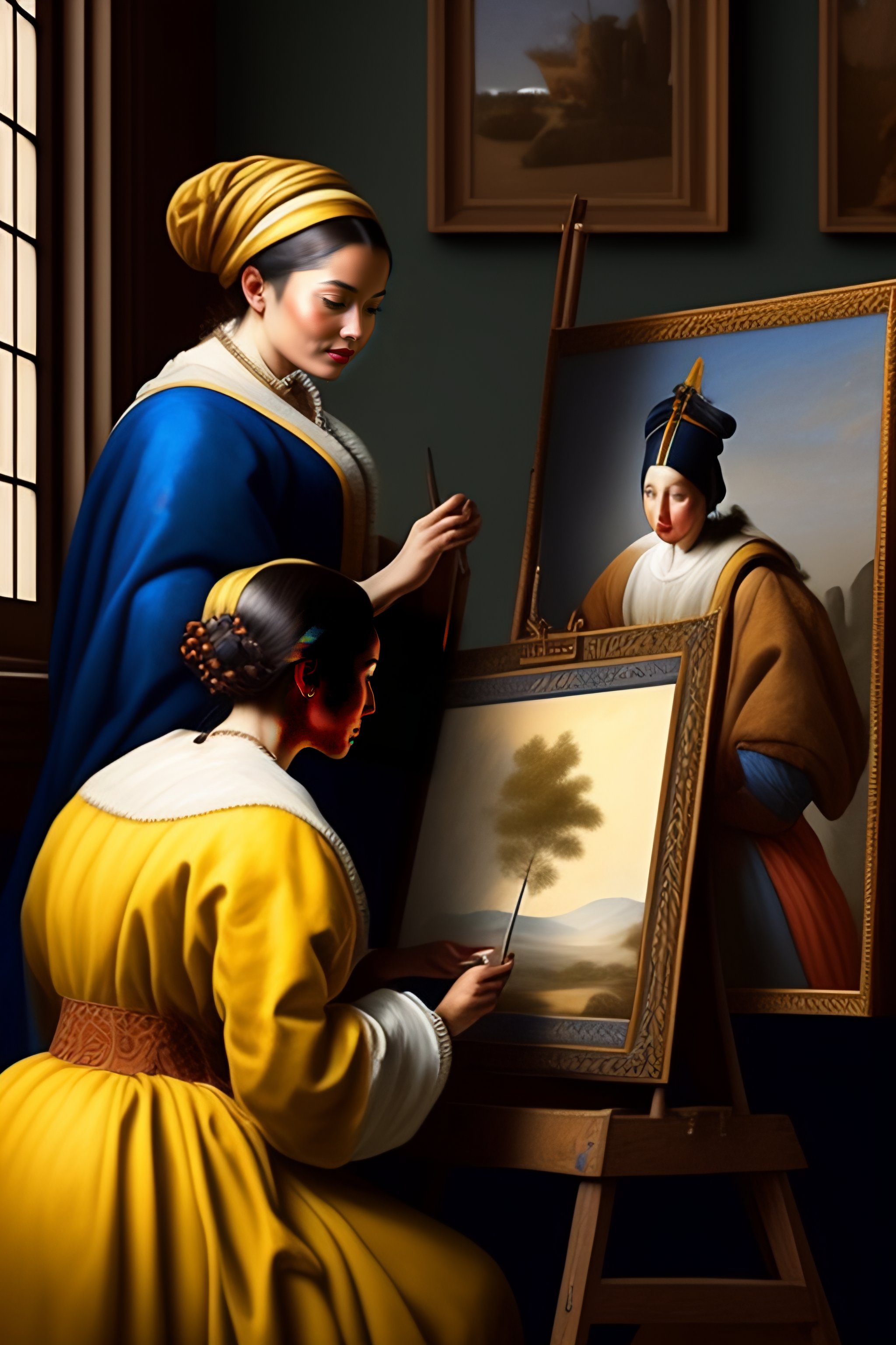 Lexica - Create a painting of 'The baker's work' by Johannes Vermeer ...