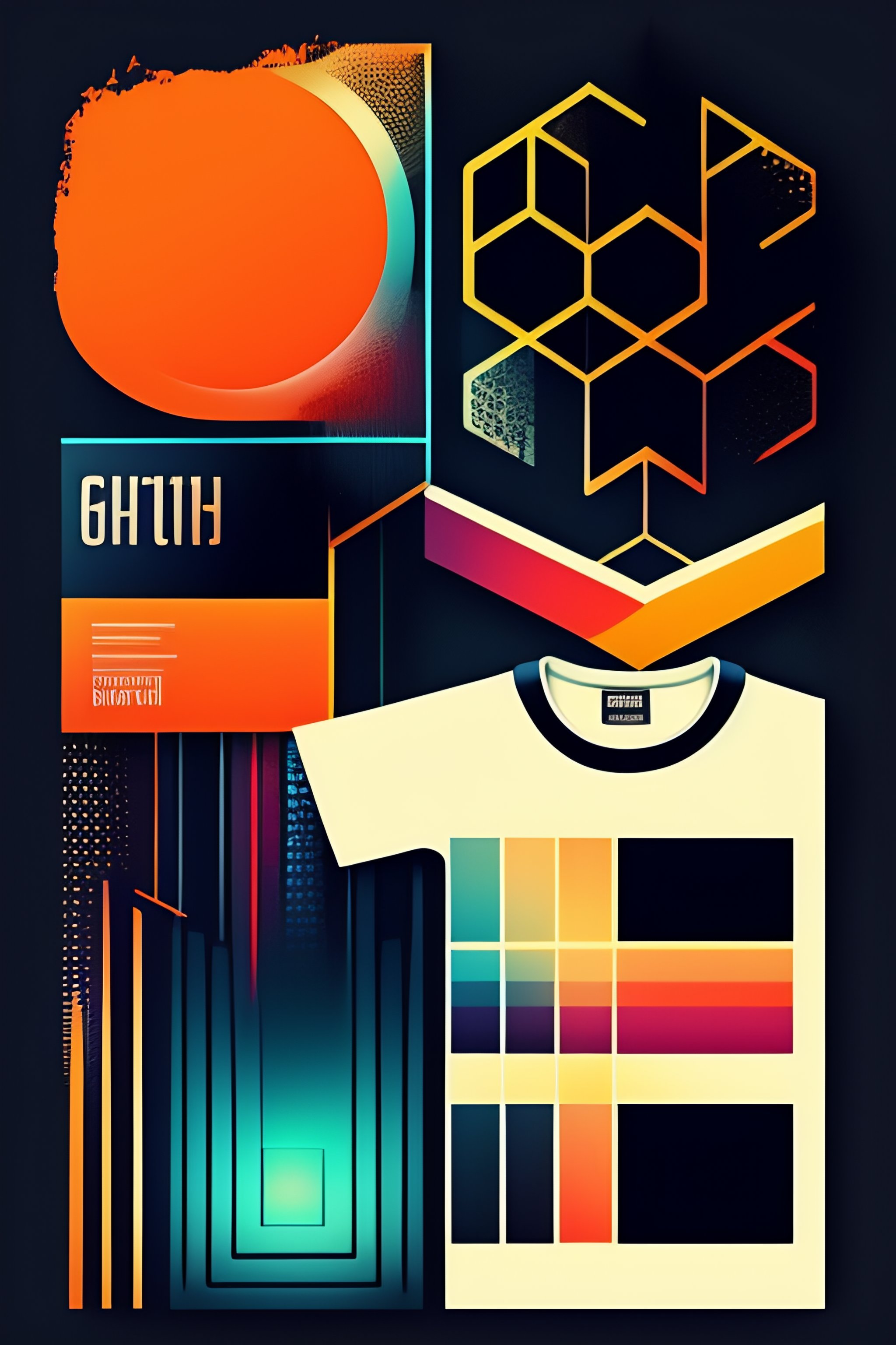 Lexica - Vector, graphic grunge, geometric tshirt design