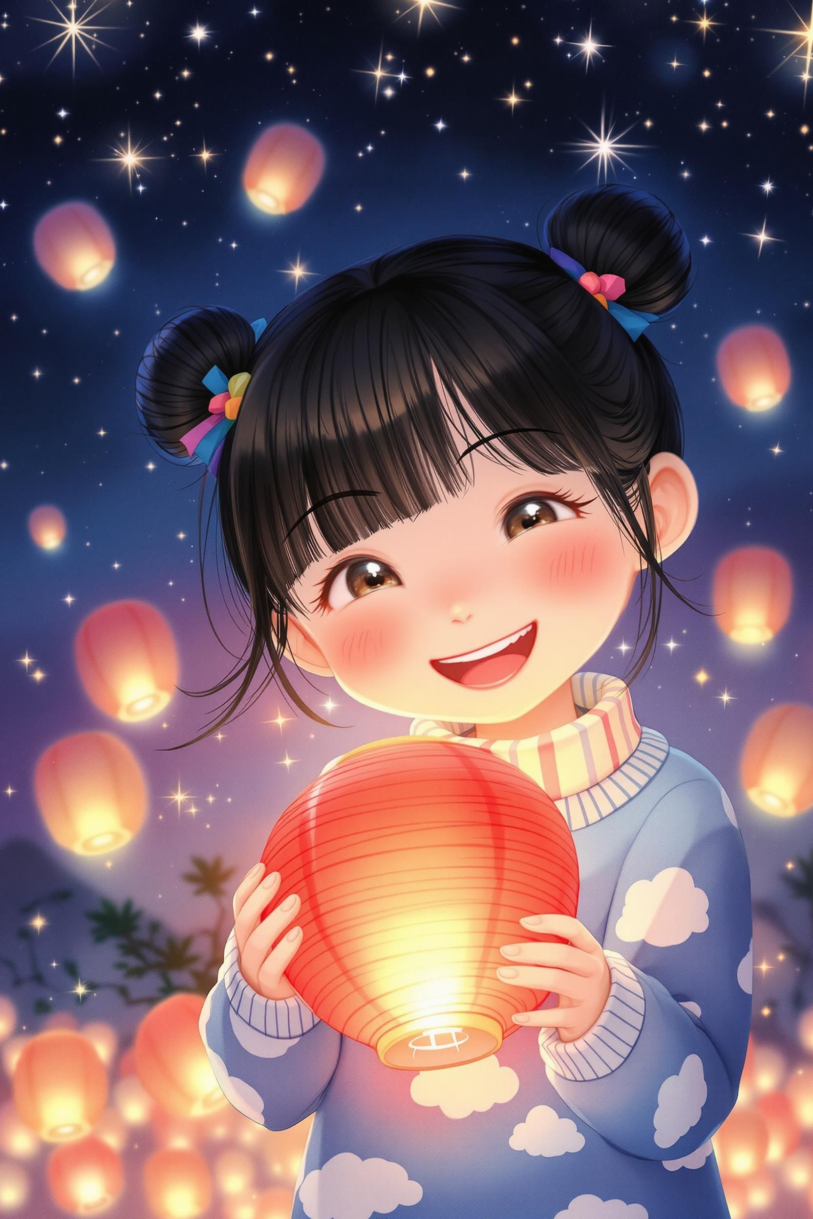 Lexica - A cute Chinese girl named Momo with big eyes and a goofy grin ...