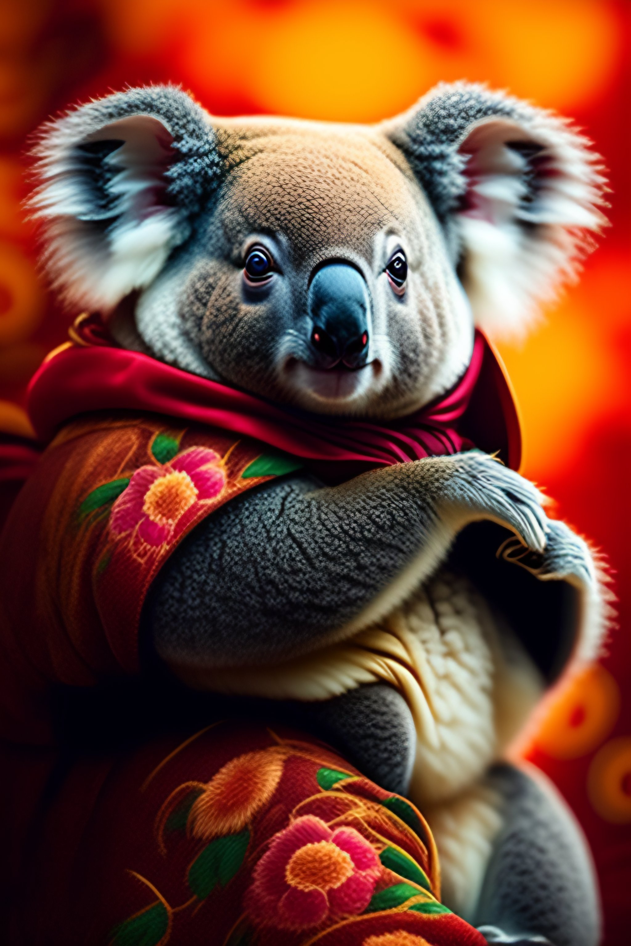 Lexica - A koala in a Chinese coat