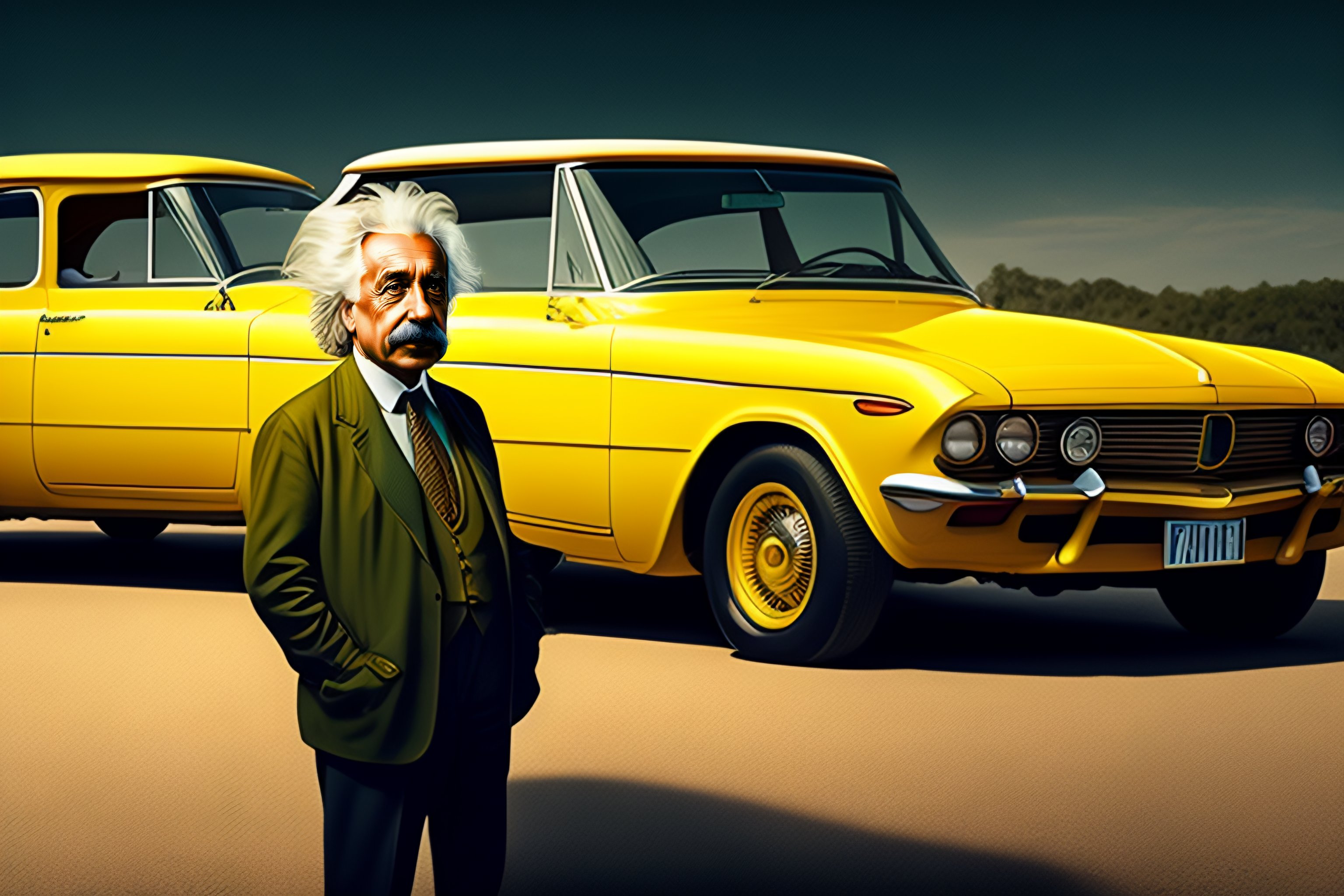 Lexica - Portrait of Albert Einstein raising his index finger in a ...
