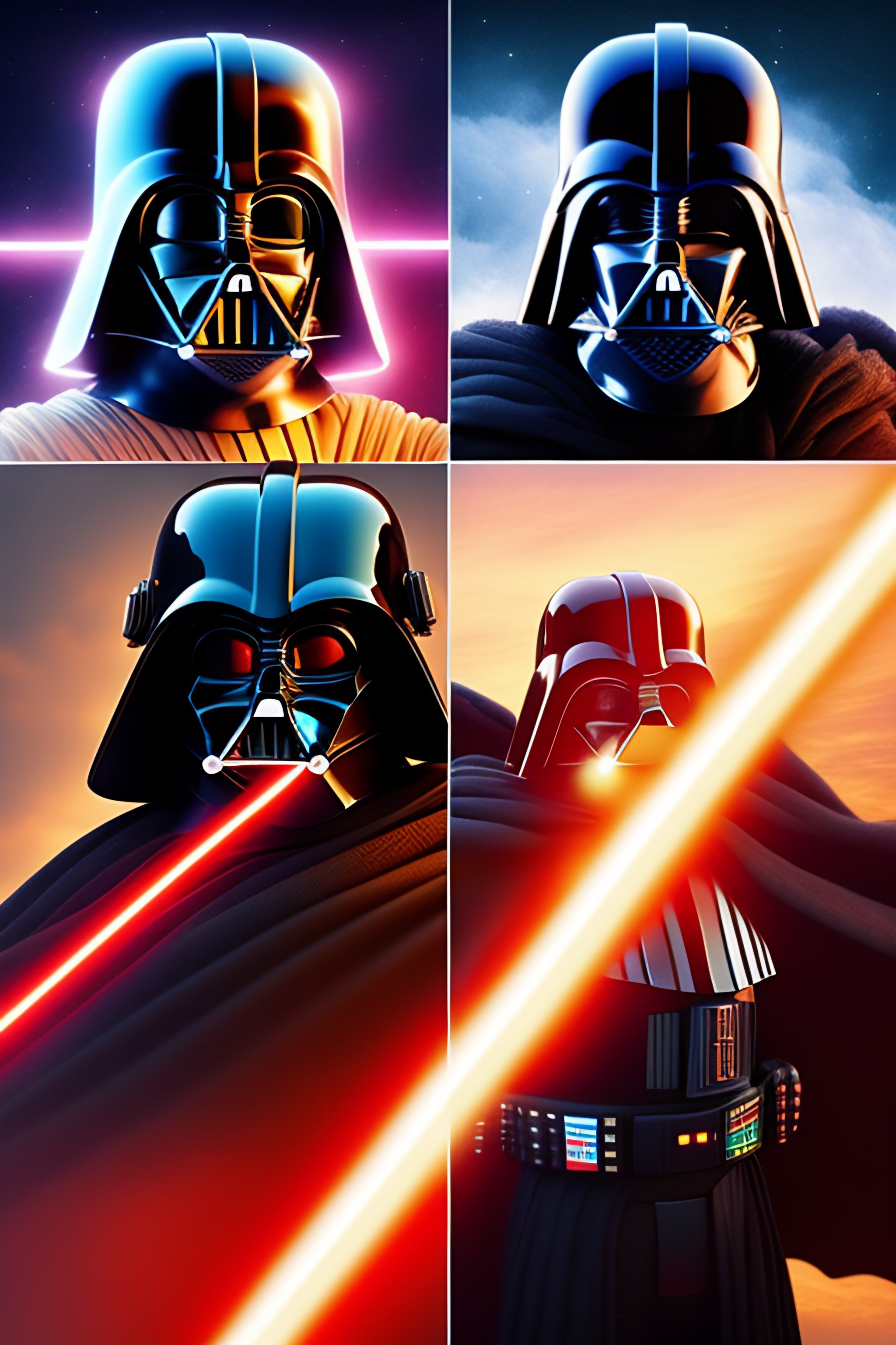 Lexica - Cute, Darth Vader, fight, attack, Anikin sky walker, anime