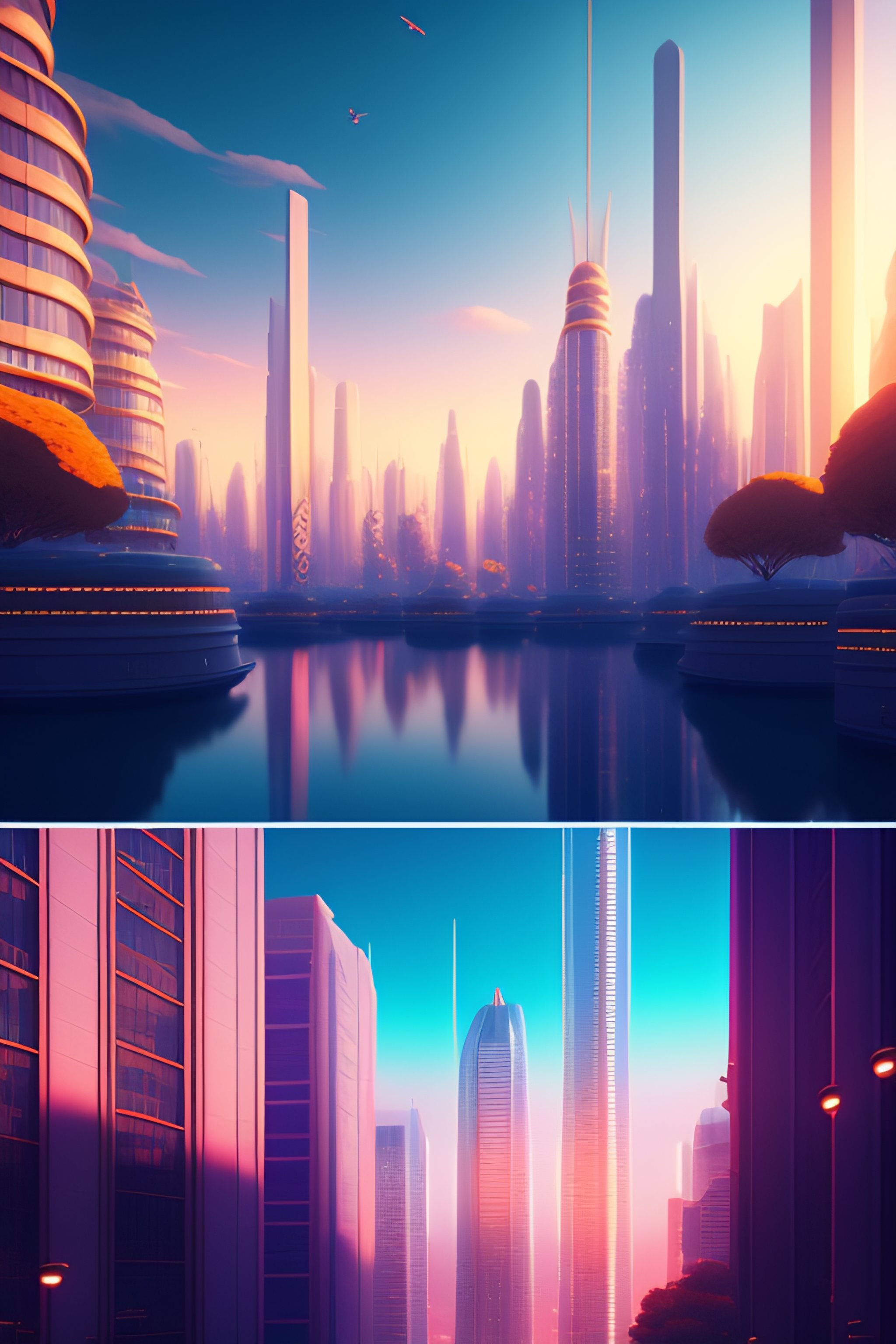 Lexica - Studio ghibli, city skyline, intricate artwork by tooth wu and ...