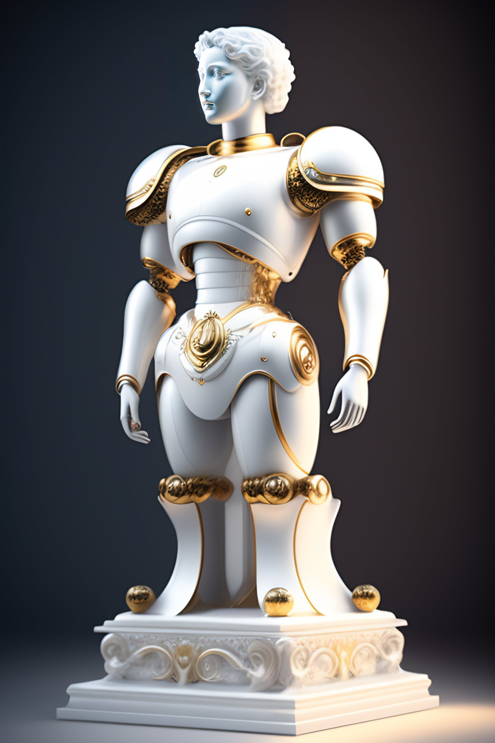 Lexica - Humanoid robot as a baroque marble statue