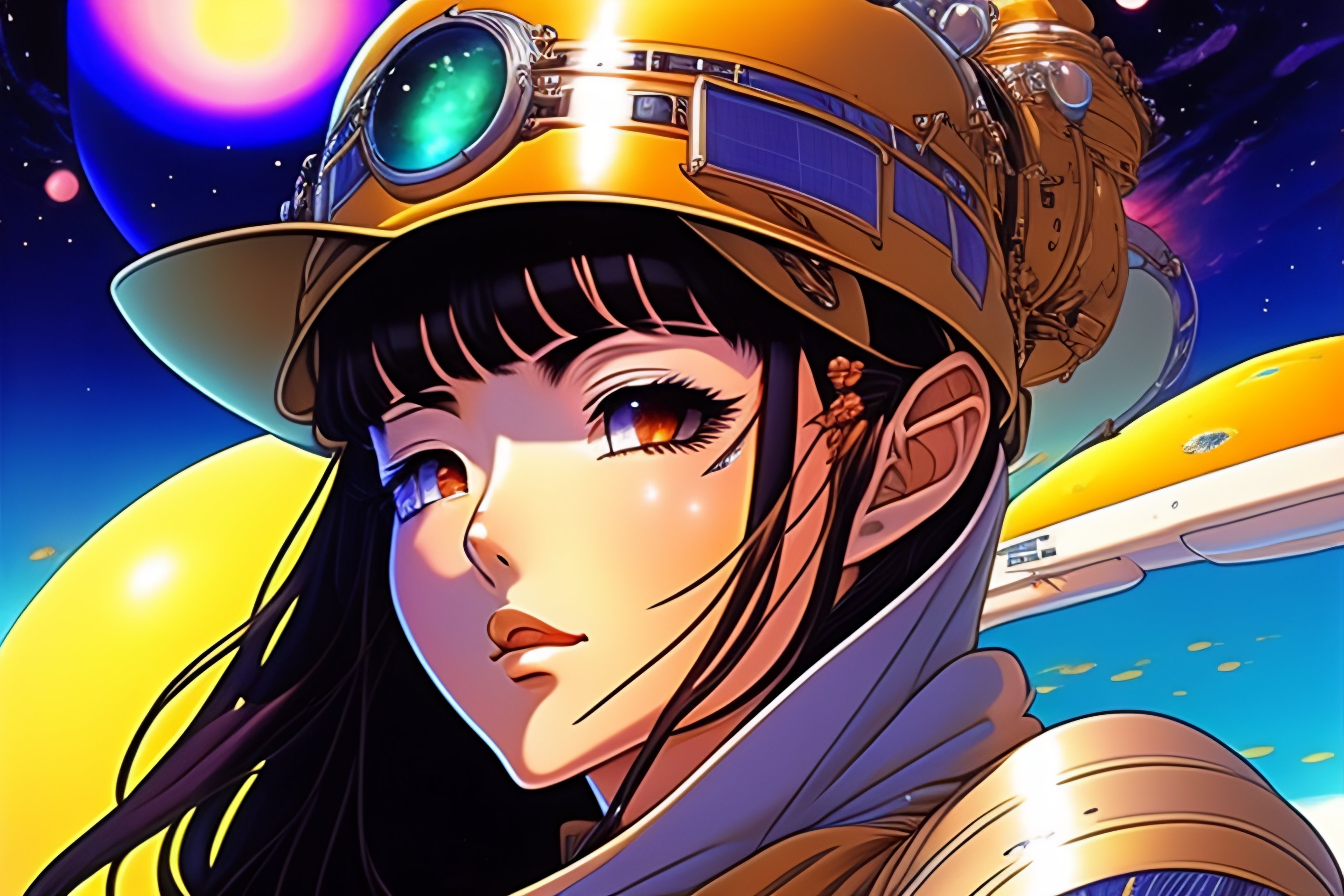 Lexica - Vintage 90's anime style. quaint spaceport at the outskirts of ...