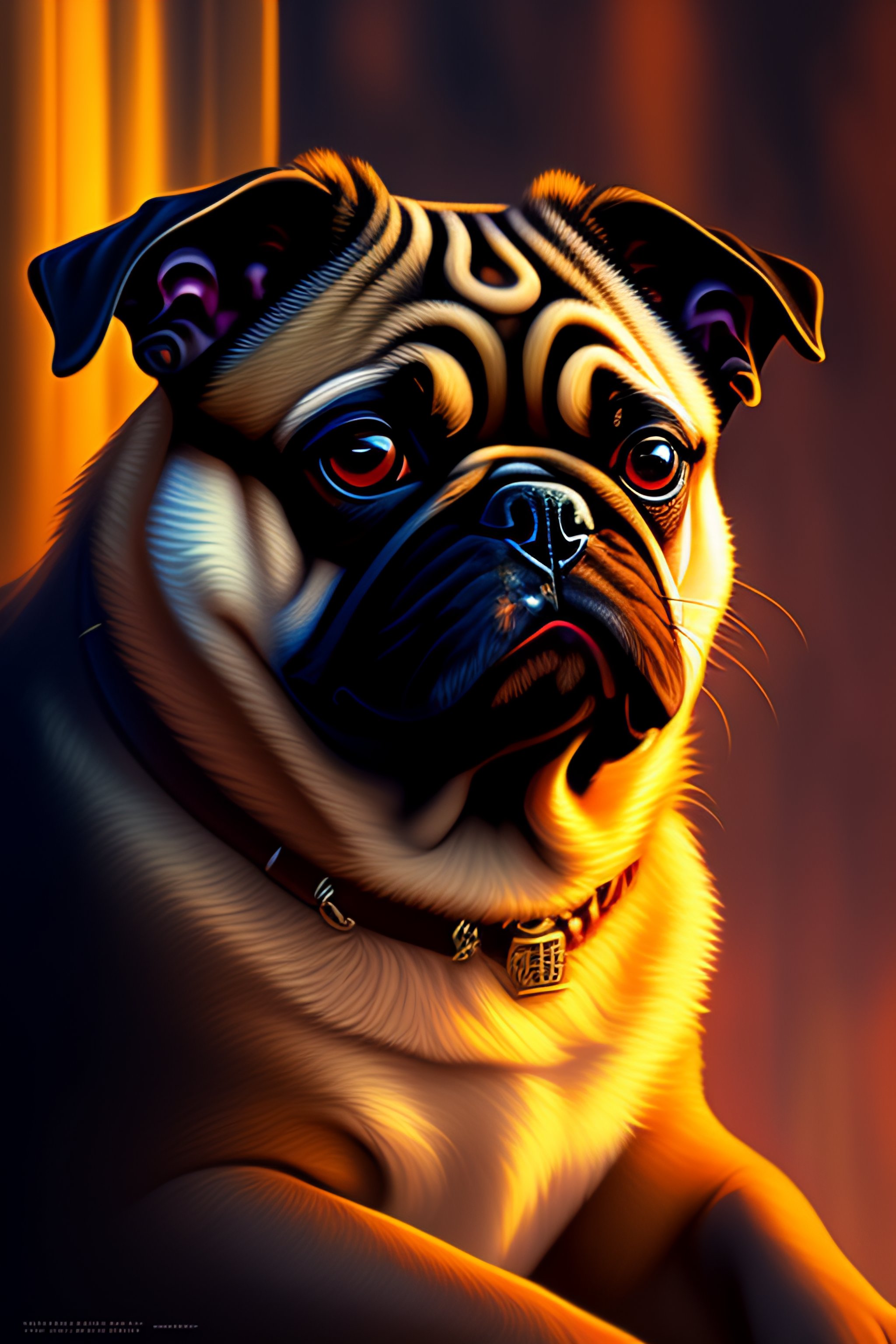 Lexica - Anthropomorphic highly detailed group portrait of demonic pug ...