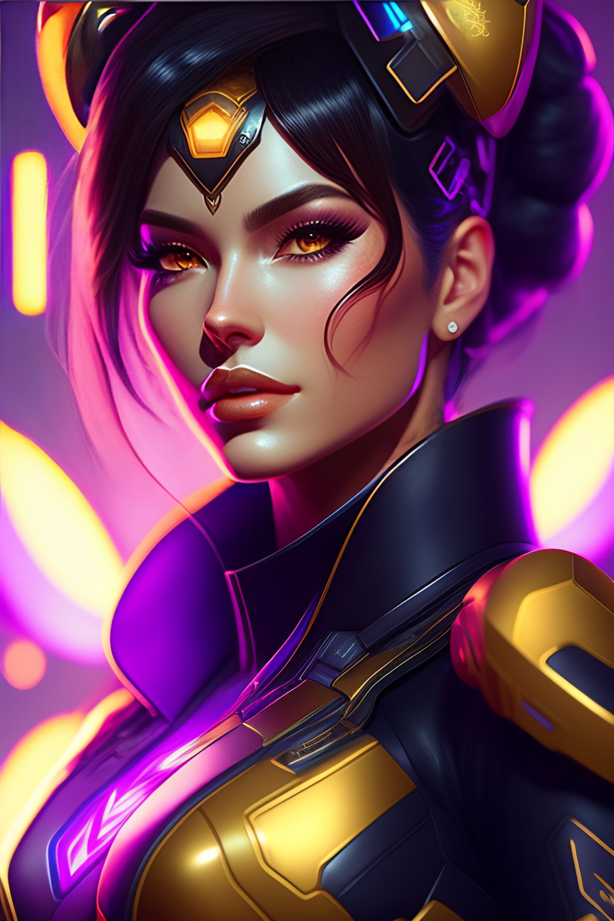 Lexica - Symmetry portrait of dva from overwatch, closeup, sci - fi ...