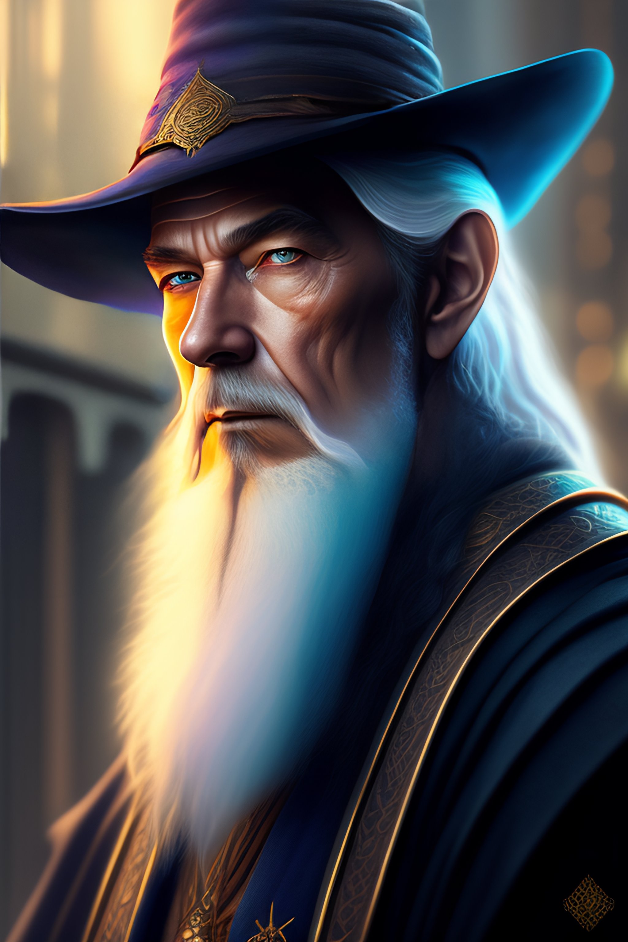 Lexica - Gandalf cyberpunk with face implants concept art portrait by ...