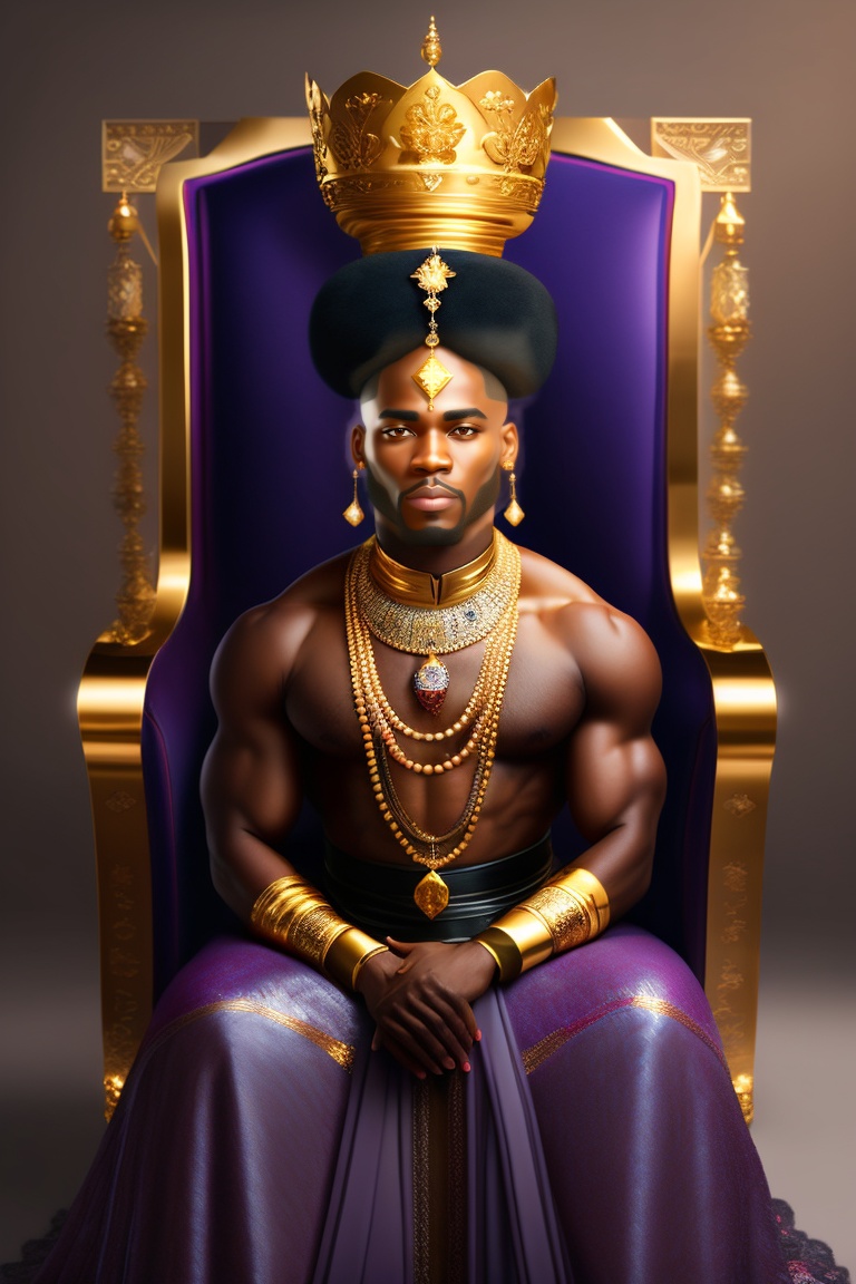 Lexica - Full picture of man and woman. Beautiful stocky black man ...