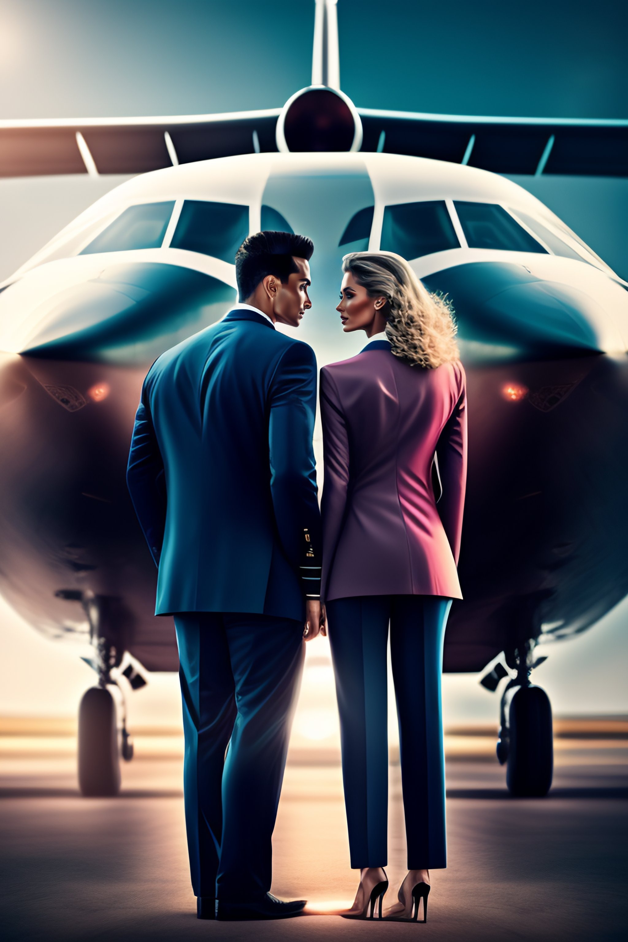 Lexica - Book cover for a Modern day female flight attendant facing ...