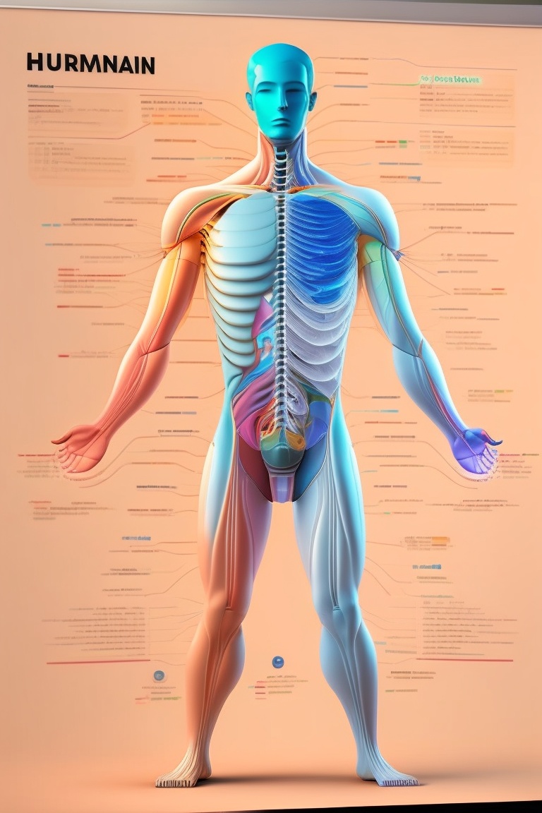Lexica - Human body with its interior anatomy, written the names of the ...