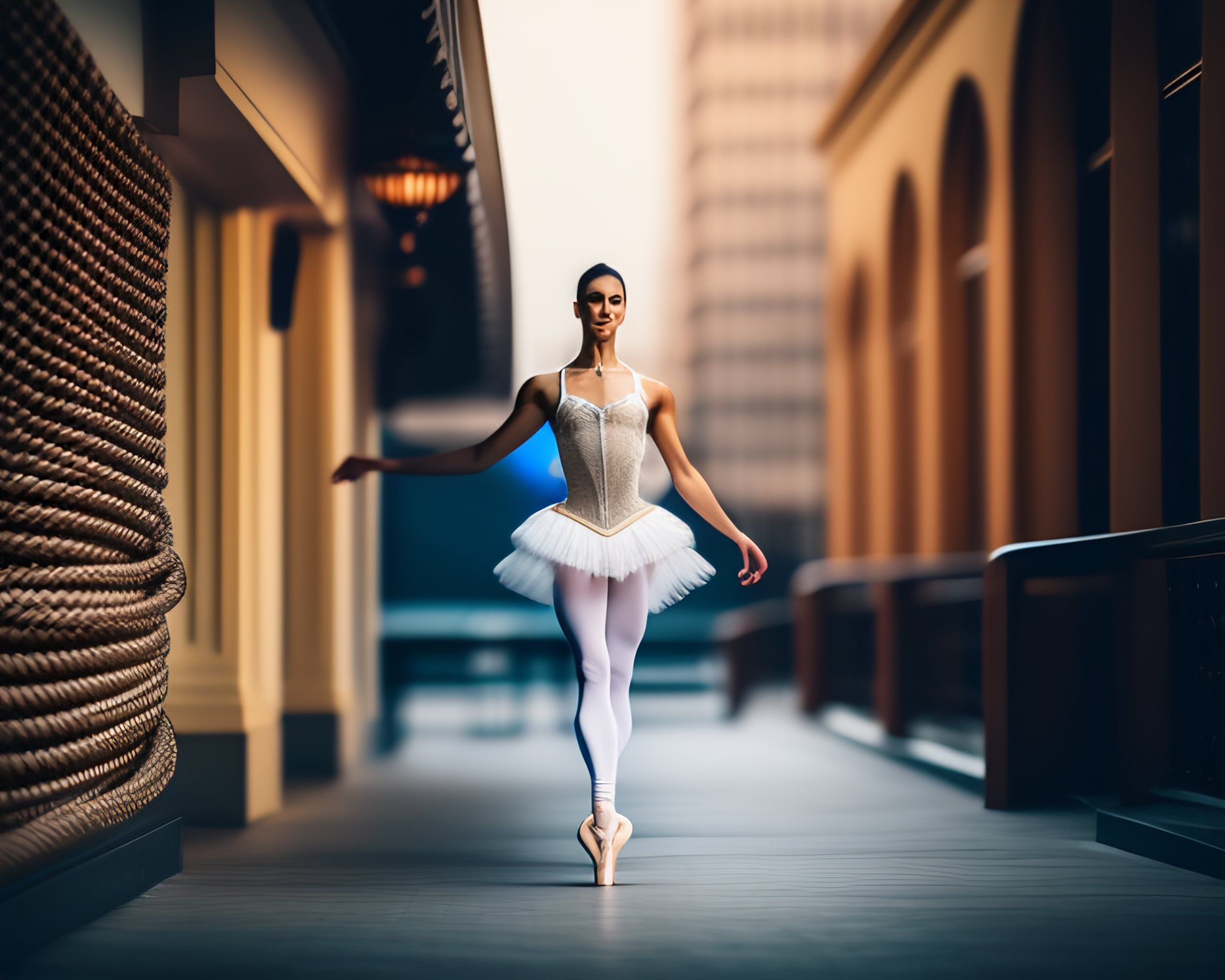 Lexica - Full body photo of a ballet dancer made from rope