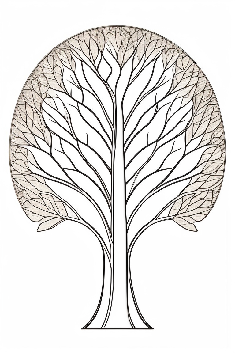 Lexica - Bold outlines ,a free hand drawing illustration of simpe tree ...