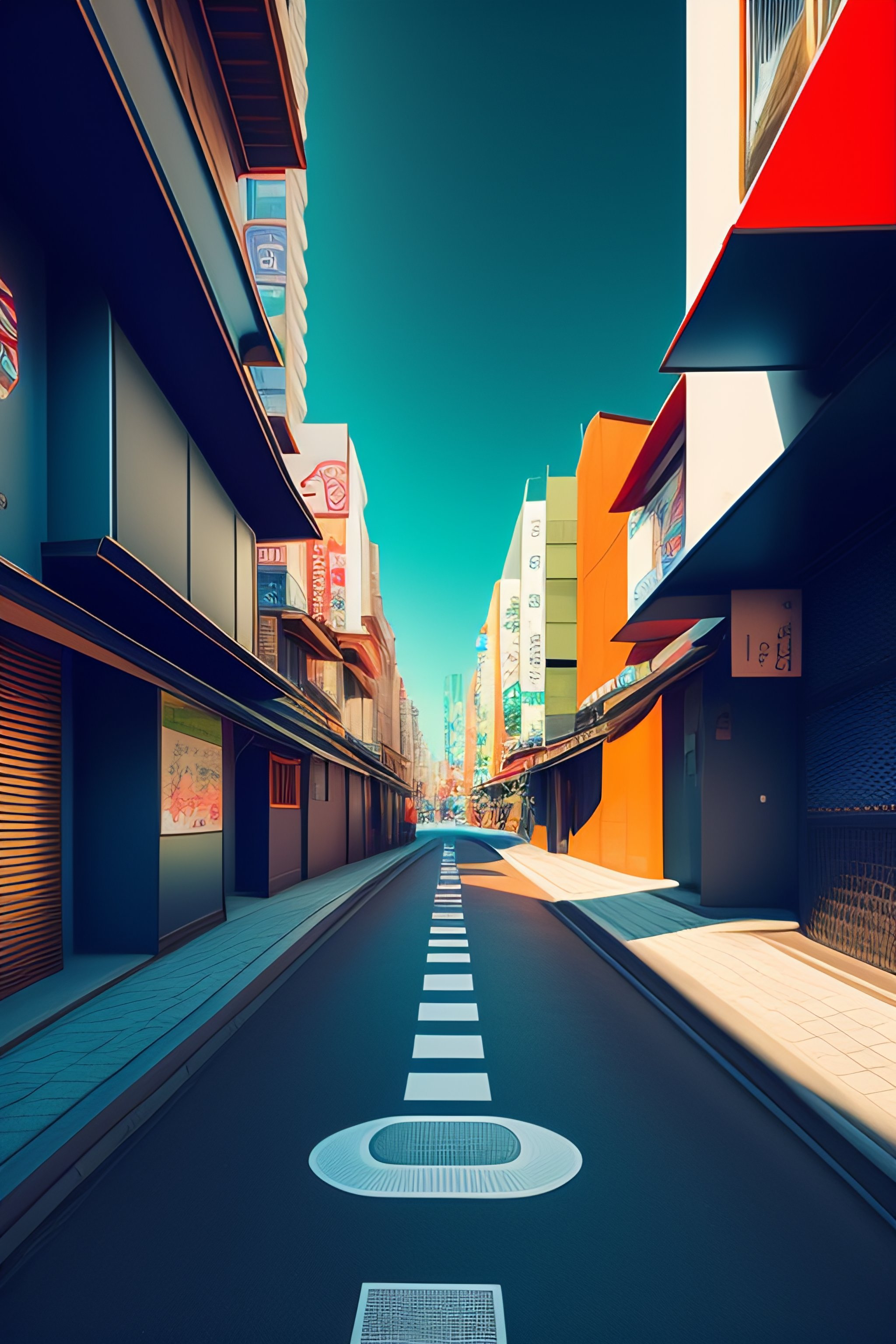 Lexica - Street japan line art