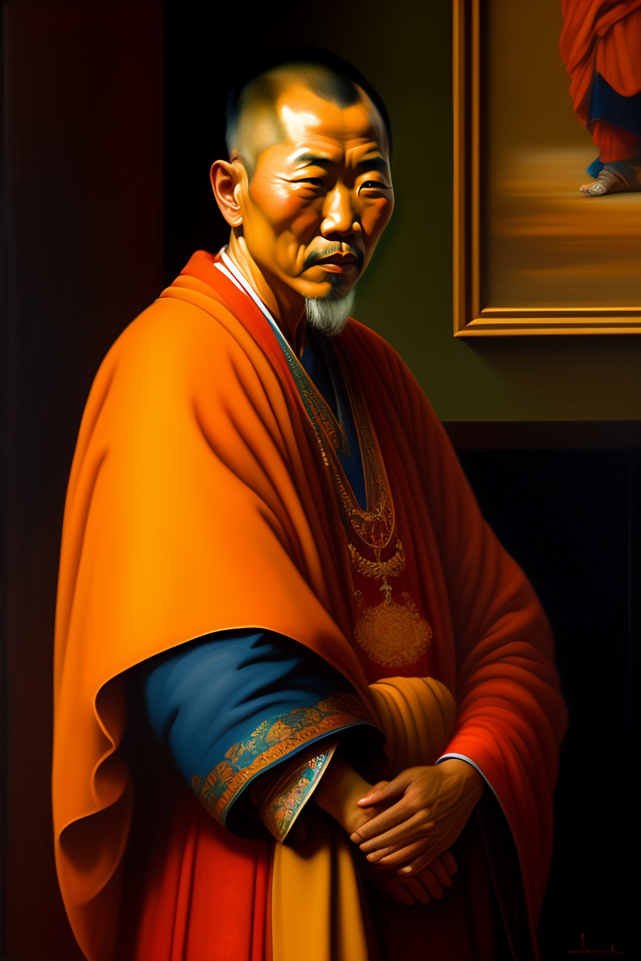 Lexica - Oil paiting of a chinese monk