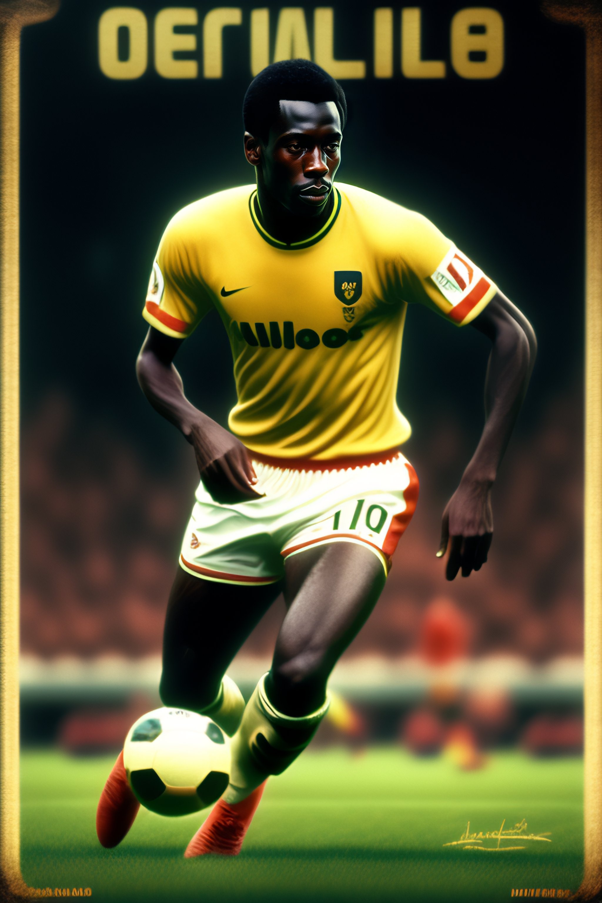 Lexica - Football art, eternal pelé player, retro look from the 70s and 80s