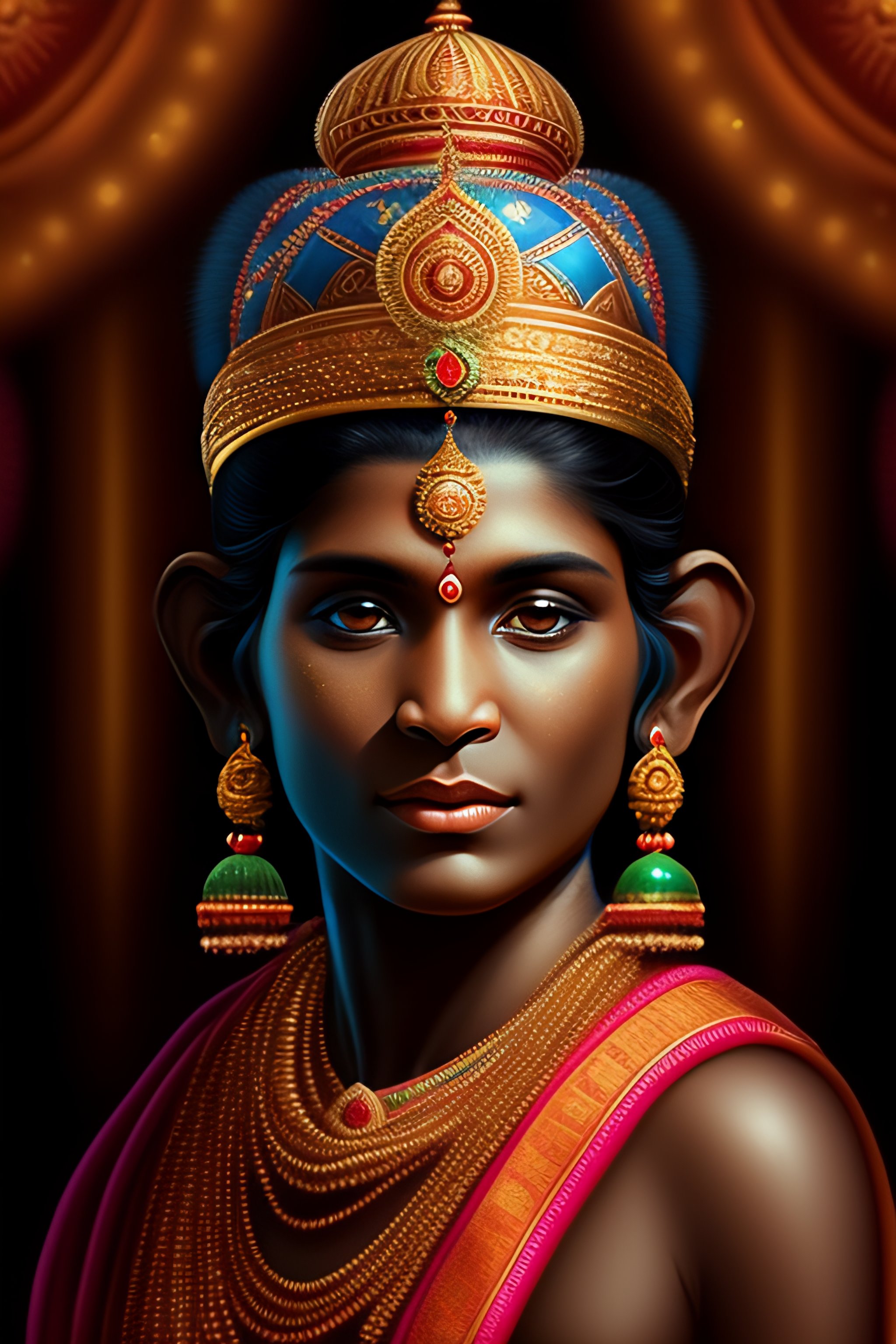 Lexica - Hindu monkey god, beautiful humanistic face