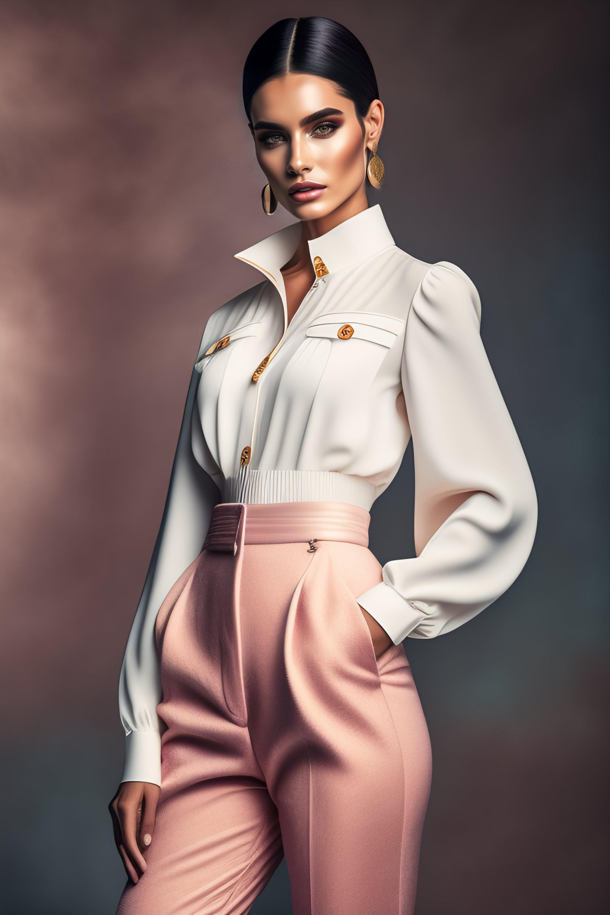 Lexica - Studio Portrait of italian model wearing spring Outfit, full ...