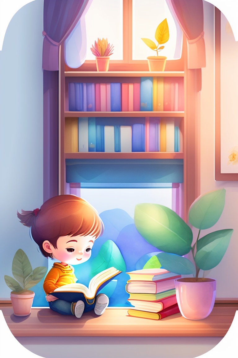 Lexica - A little boy and a little girl reading a book in their room in ...