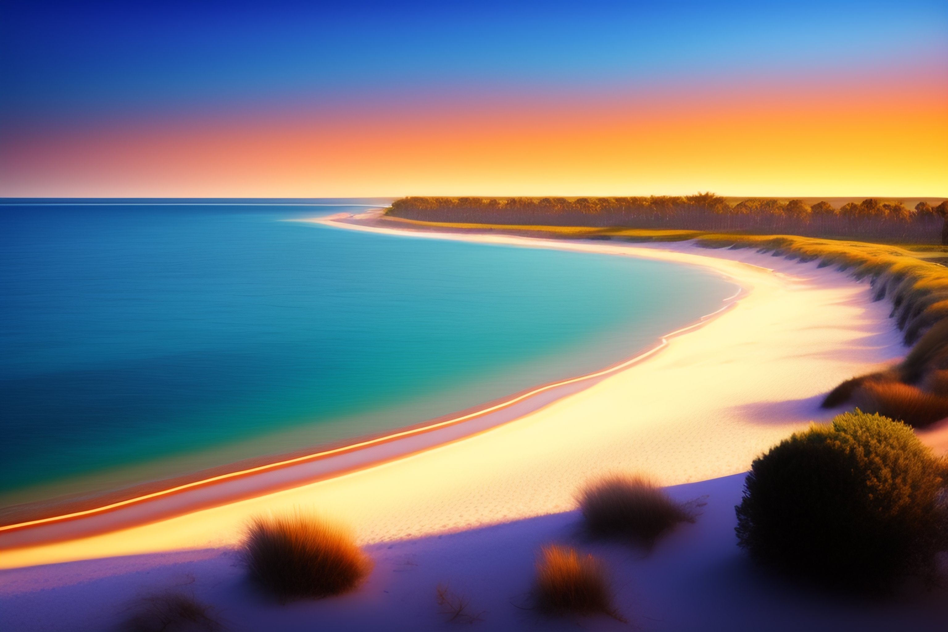 Lexica - Gulf beach, blue water