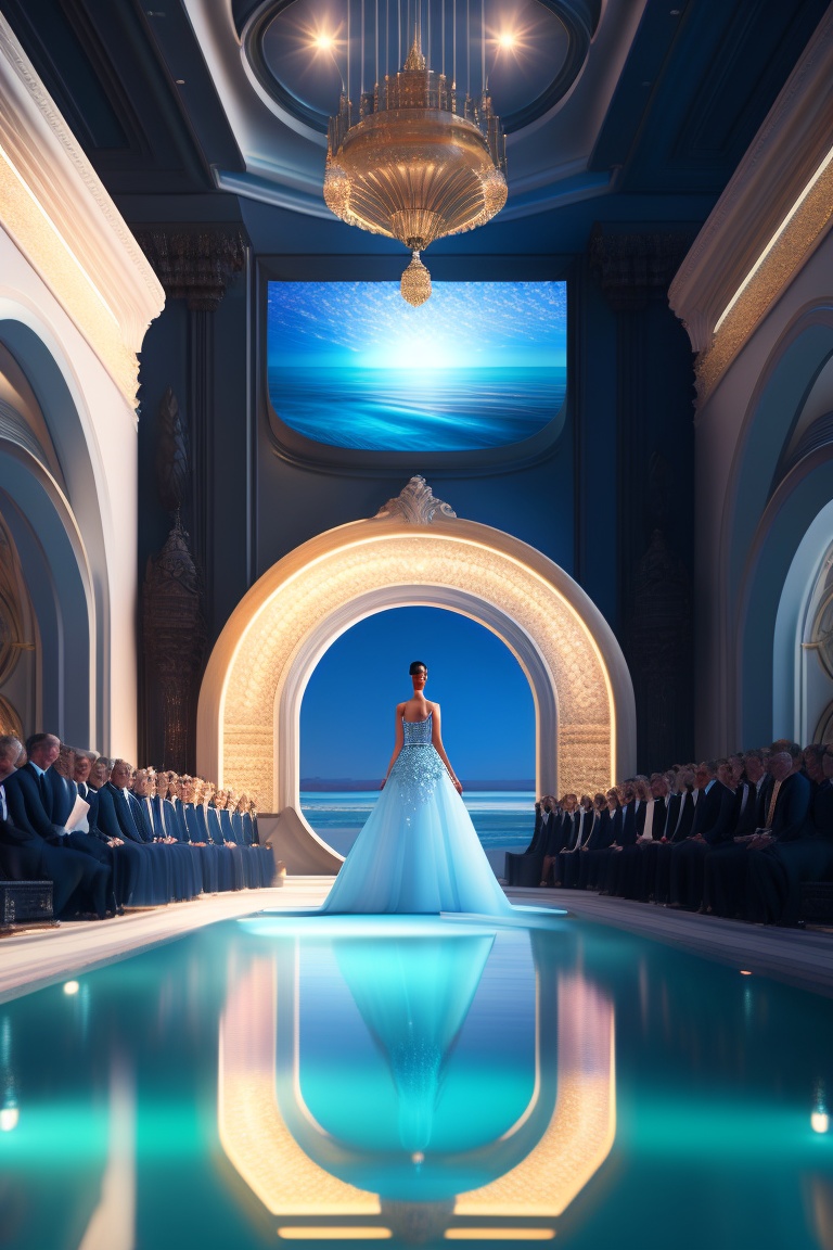 Lexica - Ocean themed runway show, high image quality, volumetric ...
